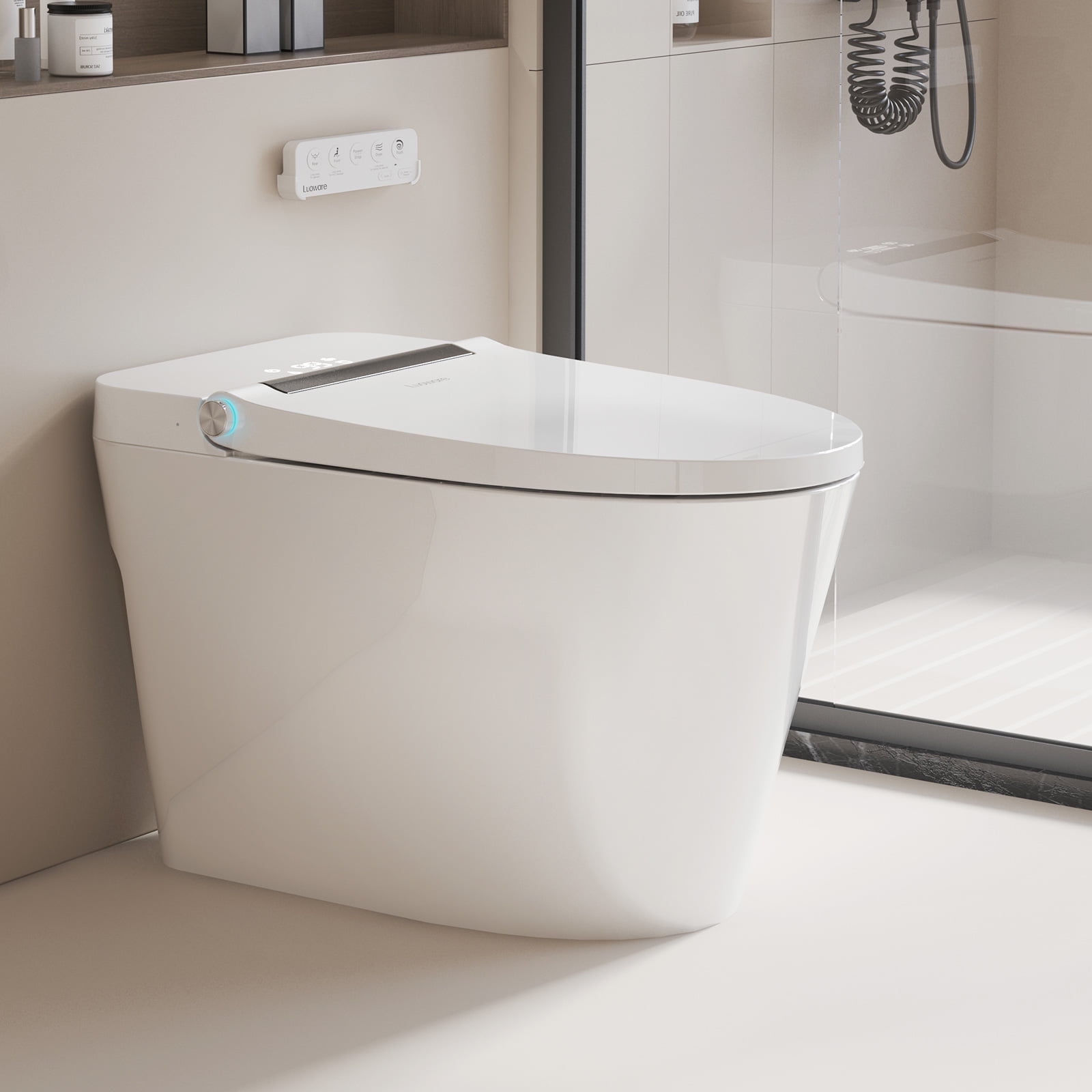 Luoware Smart Bidet Toilet, One Piece Elongated Toilet with Built-in ...