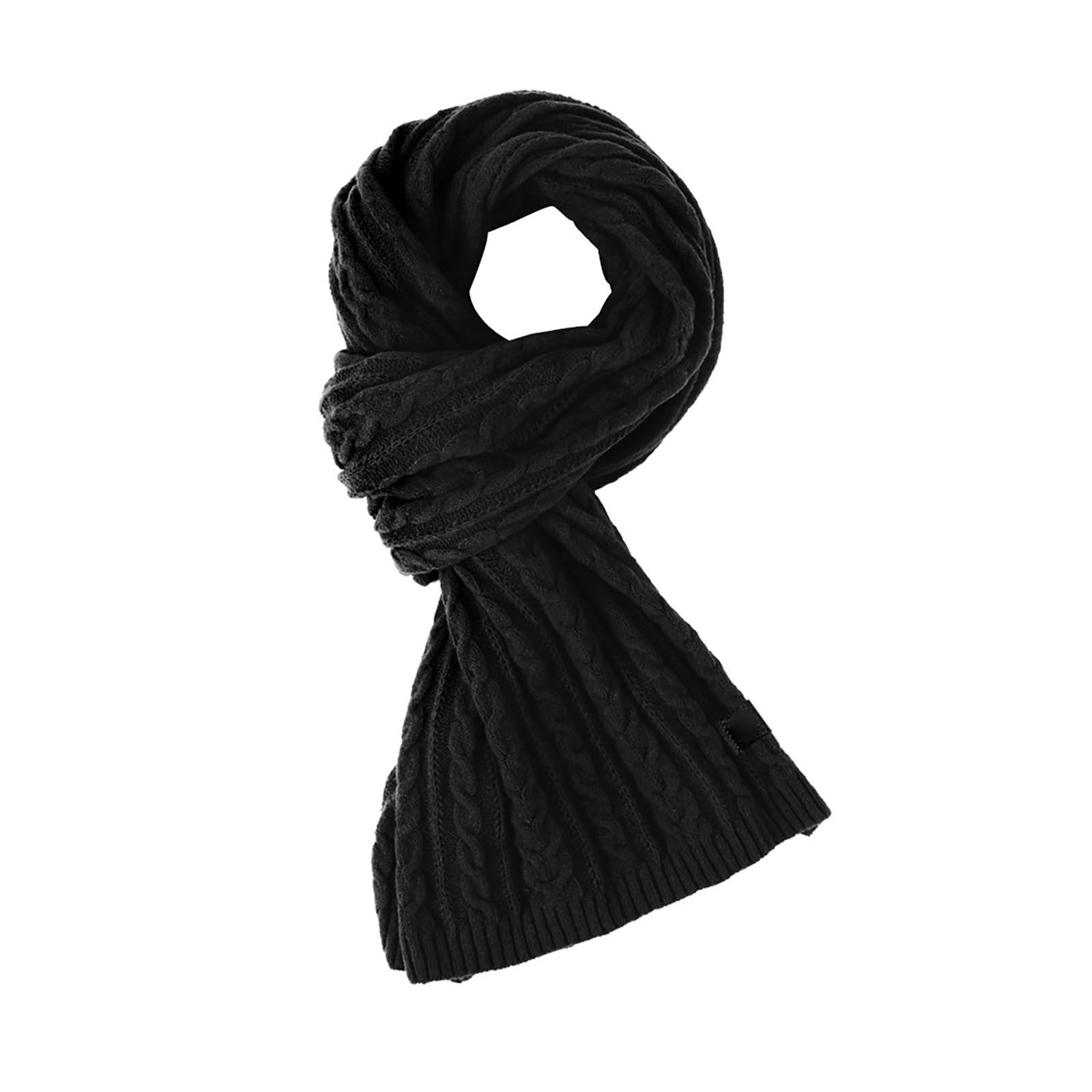 Luowei Fashion Winter Scarf, Black Winter Thermal Christmas Scarf, Long ...