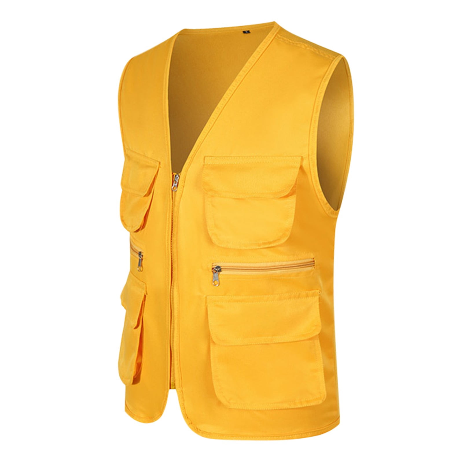 Luowei Loose Casual Christmas Vests, Yellow Christmas Plus Size Vests ...