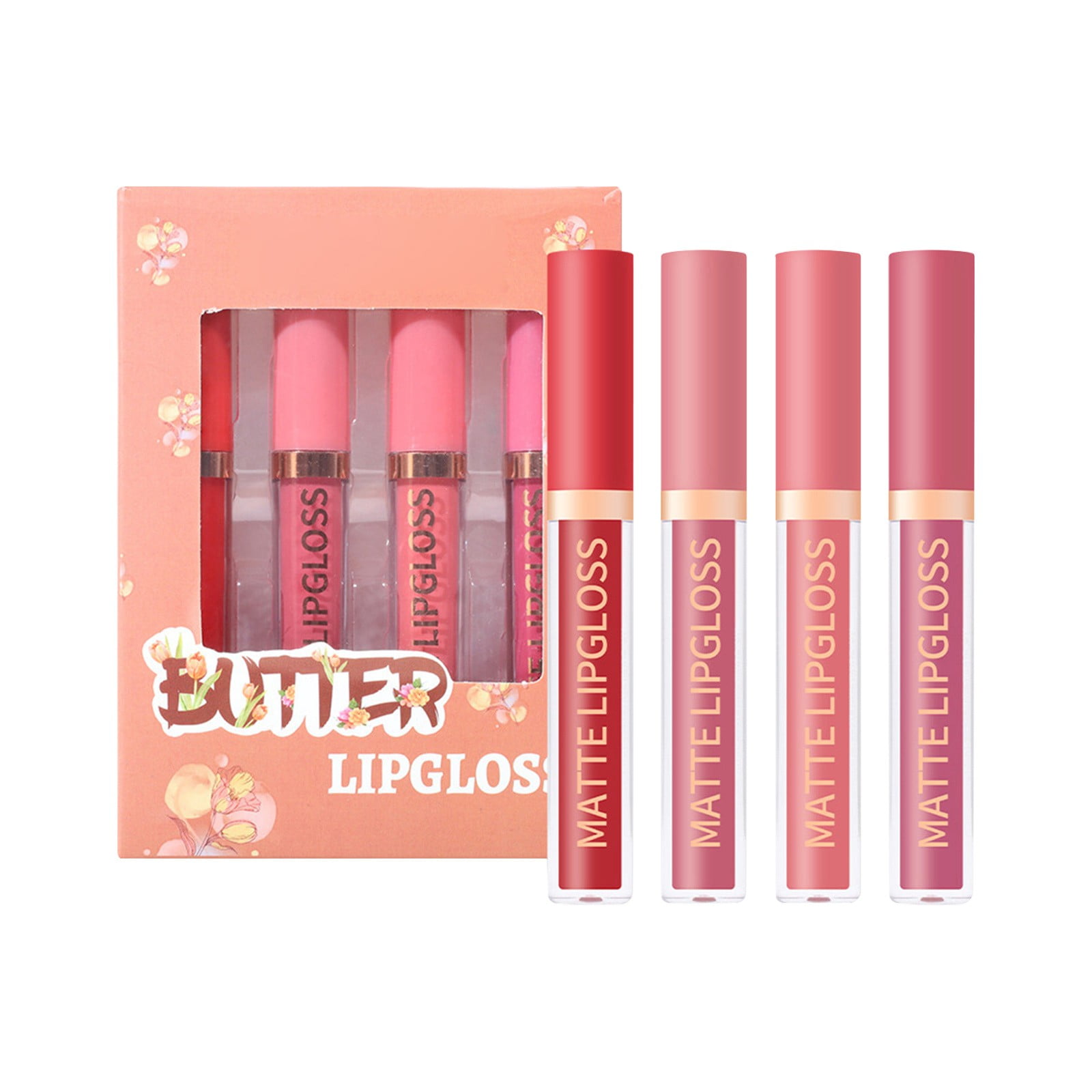 Luoyaxxxxx Can Frosting Clear Sparkly Lip Gloss Ink Lip Tint 17 4pcs