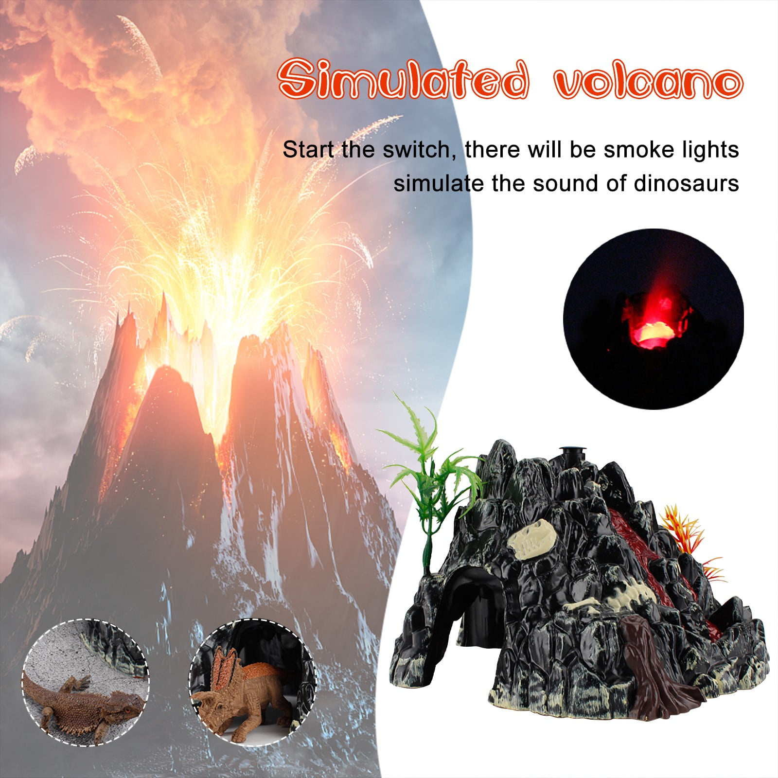 Volcanic Eruption Model DIY Sound Lights Spray for Toddlers 1-3 ...