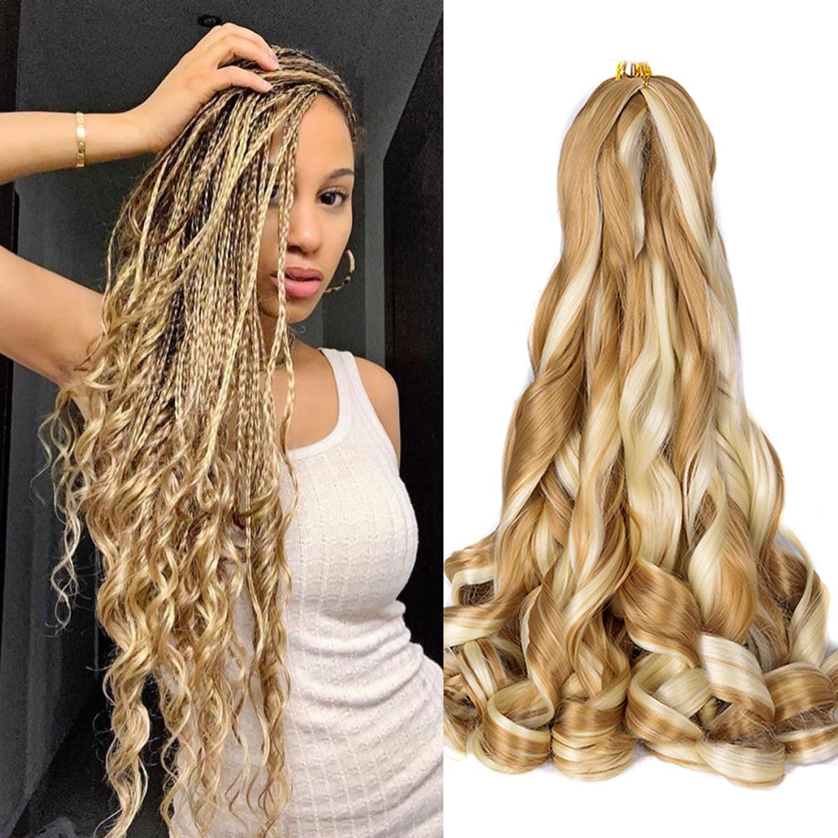 Luoyudu Curly Braiding Hair,#P27/613 Spanish Curly Braiding Hair for ...