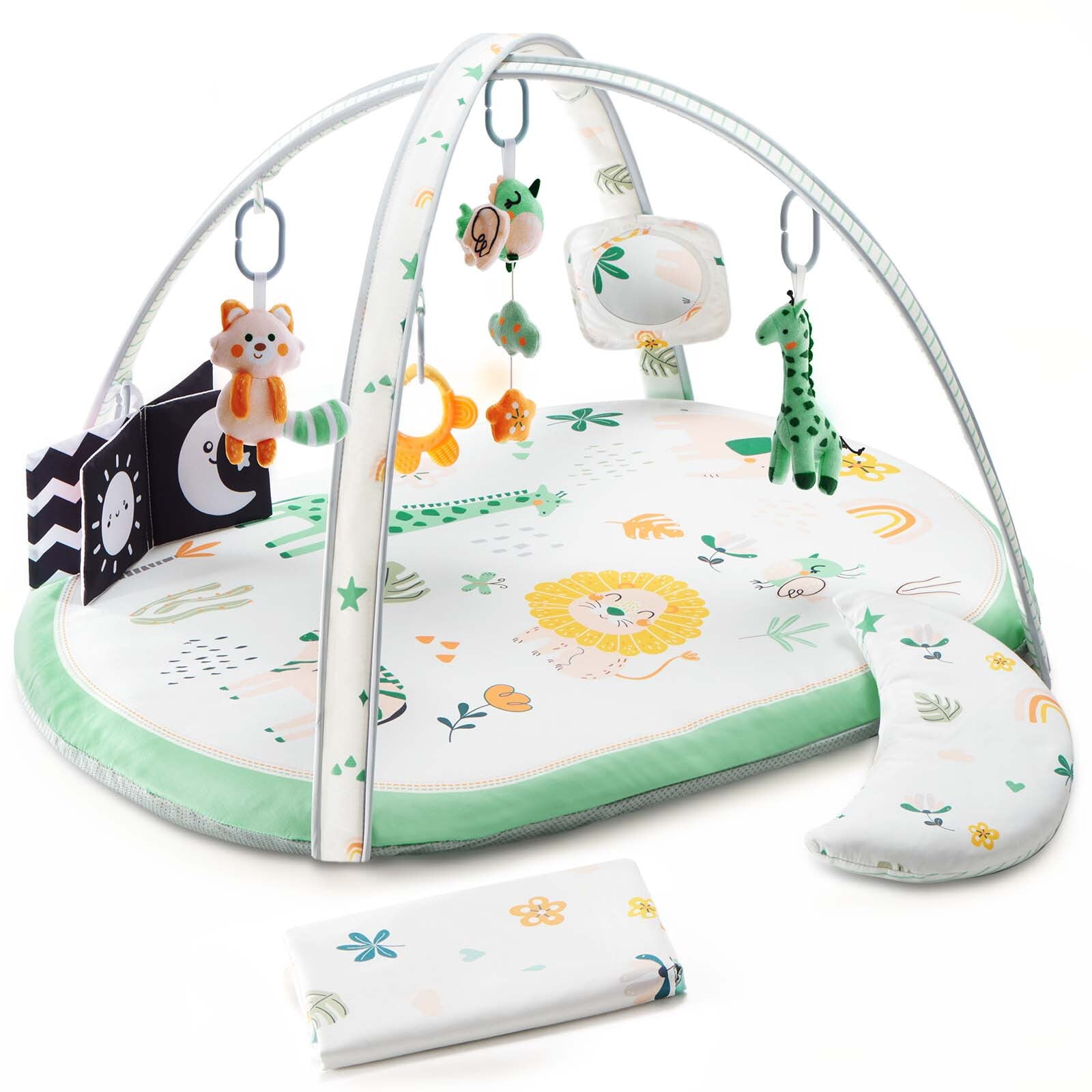Lupantte Infant Activity Play Mat with Washable Covers, Tummy Time Toys ...