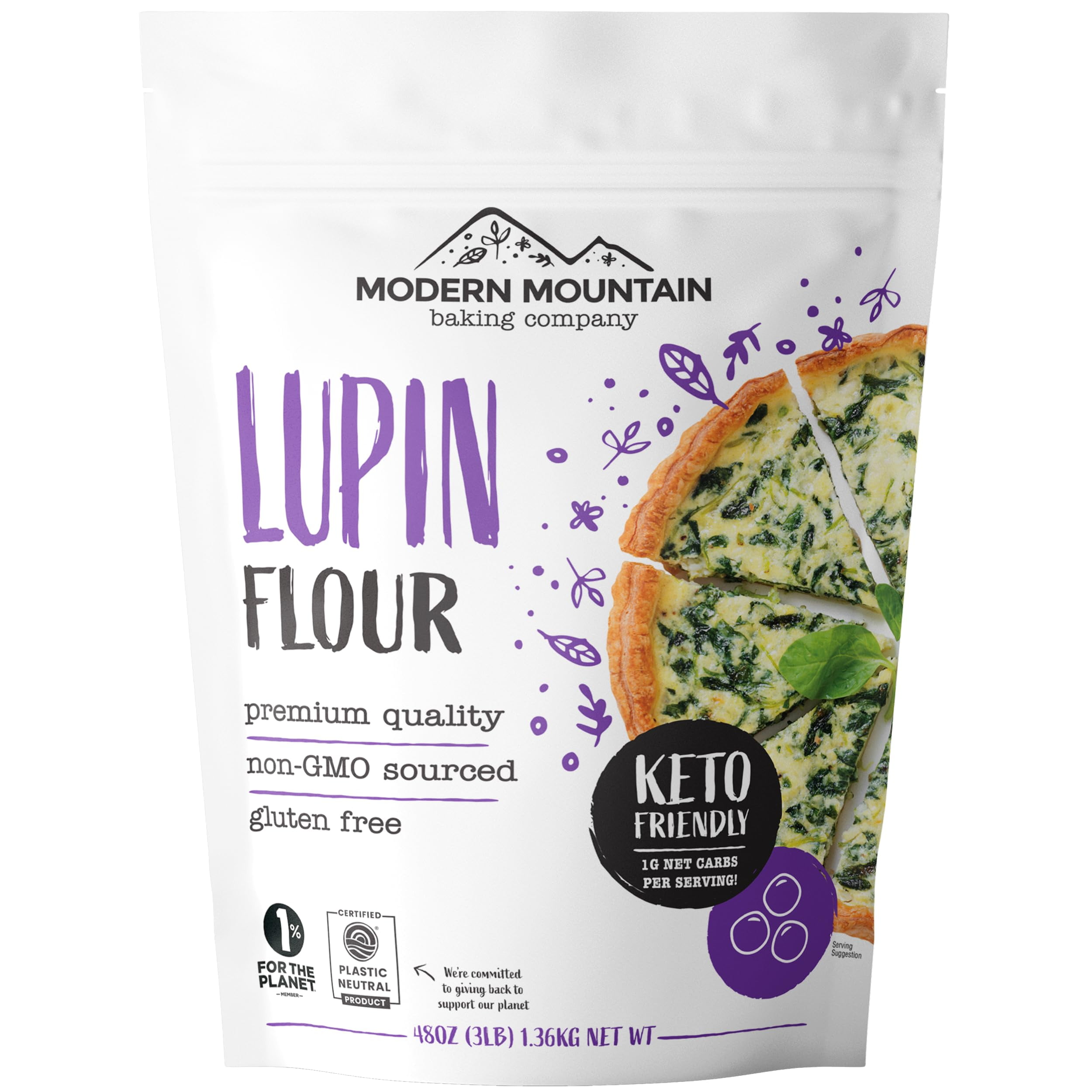 Lupin Flour (3 lb) IEF31 Low-Carb Flour, 1g Net Carbs Per Serving ...