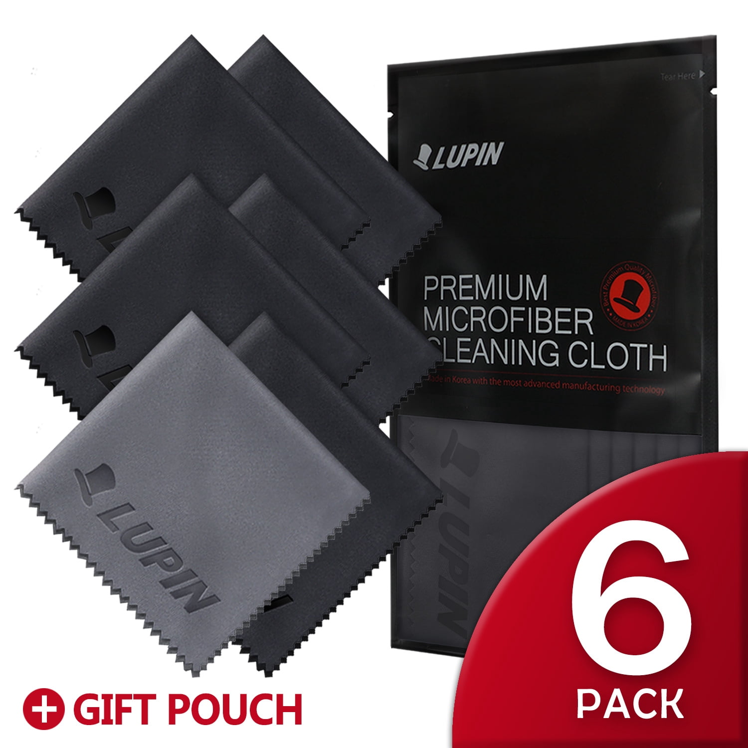 Lupin Microfiber Cleaning Cloths, 6 PACK [Small] Premium Ultra Lint ...