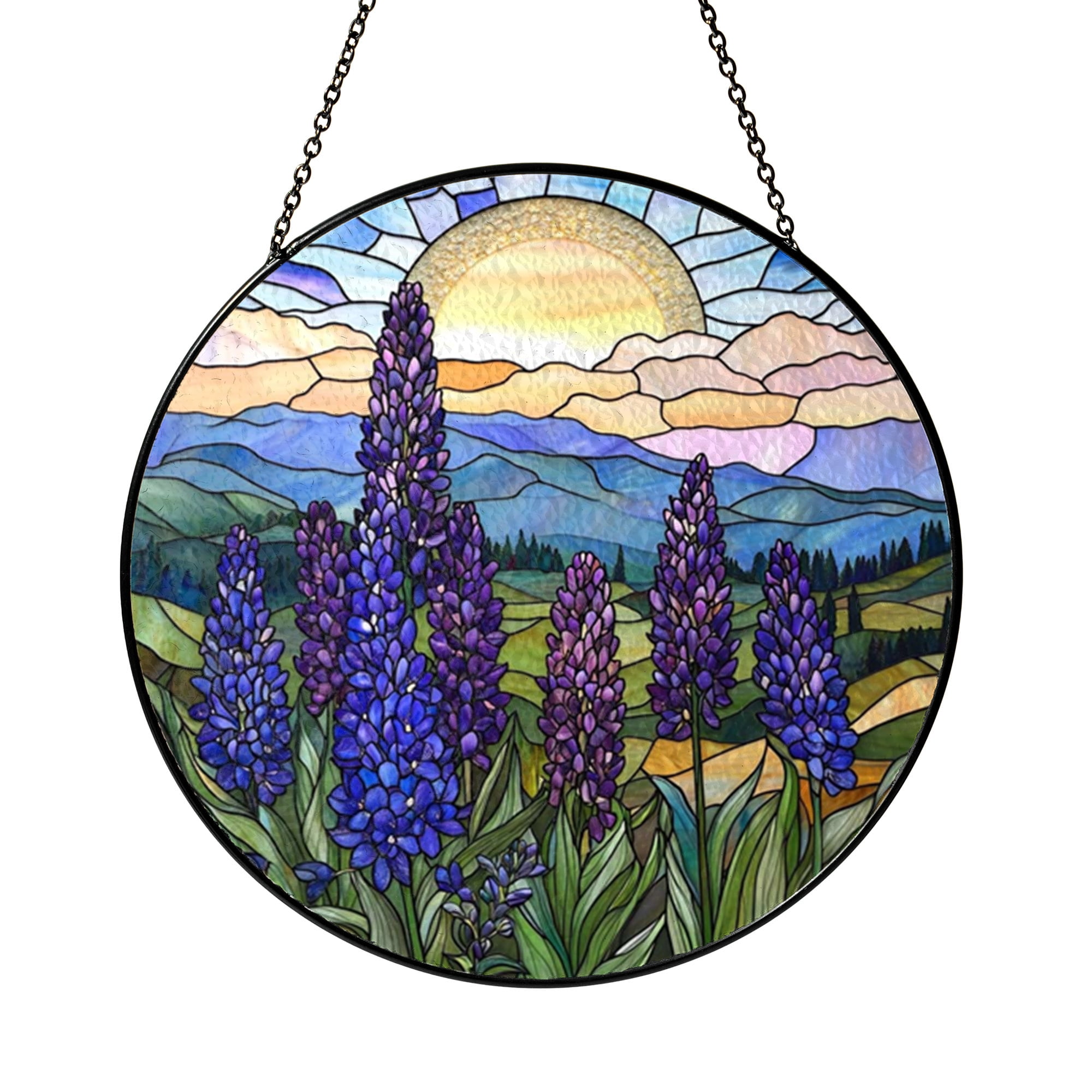 Lupine Floral Window Hanging – Stained Glass Style Art - Walmart.com