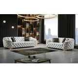 Lupino Ivory Velvet Sofa & Loveseat - Walmart.com