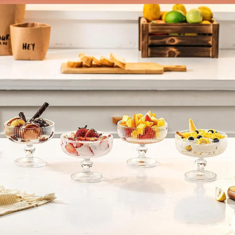 Lupro Ice Cream Cups Dessert Bowls Glass Set of 6 - Walmart.com
