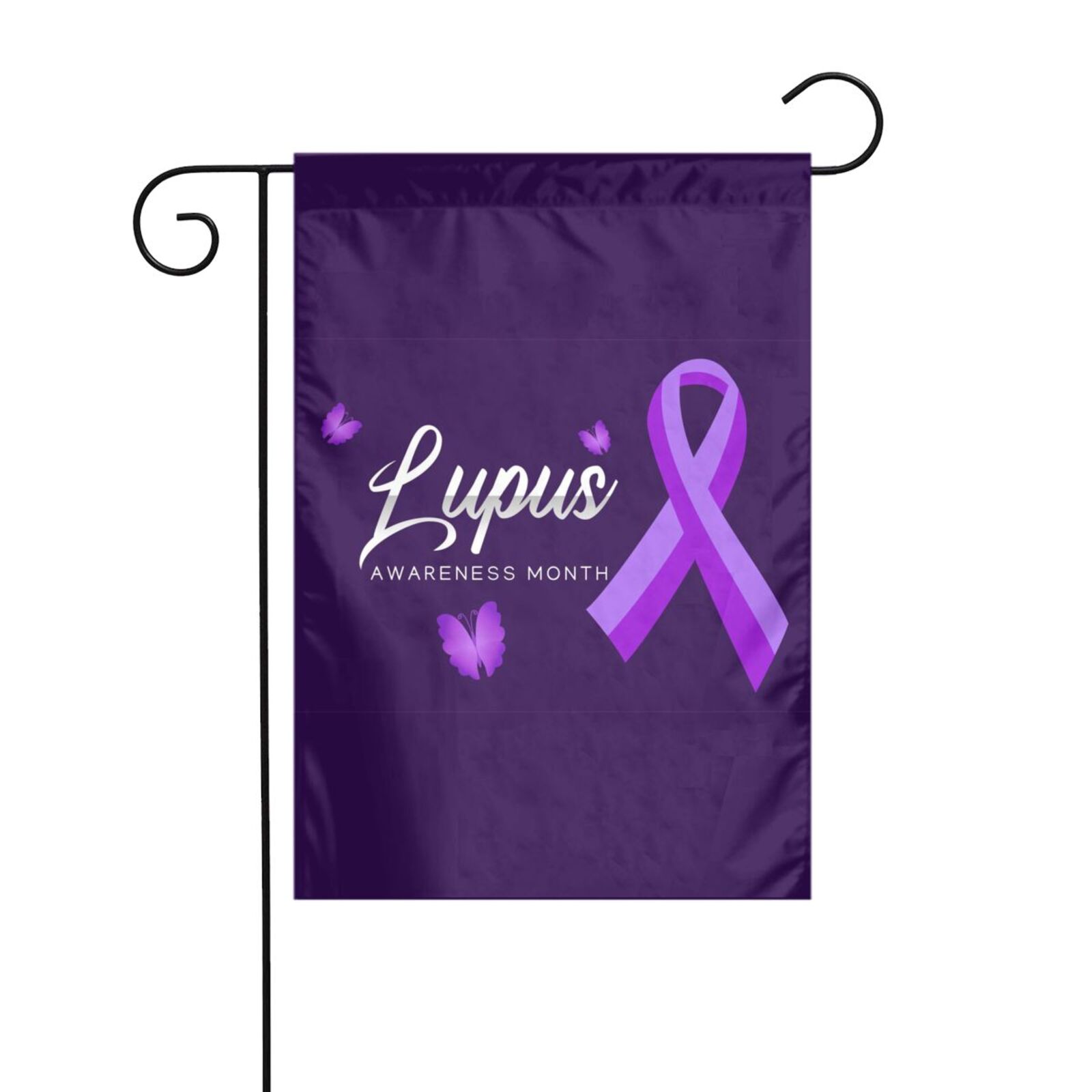 Lupus Awareness Month Purple Ribbon Garden Flag Double Sided Yard ...