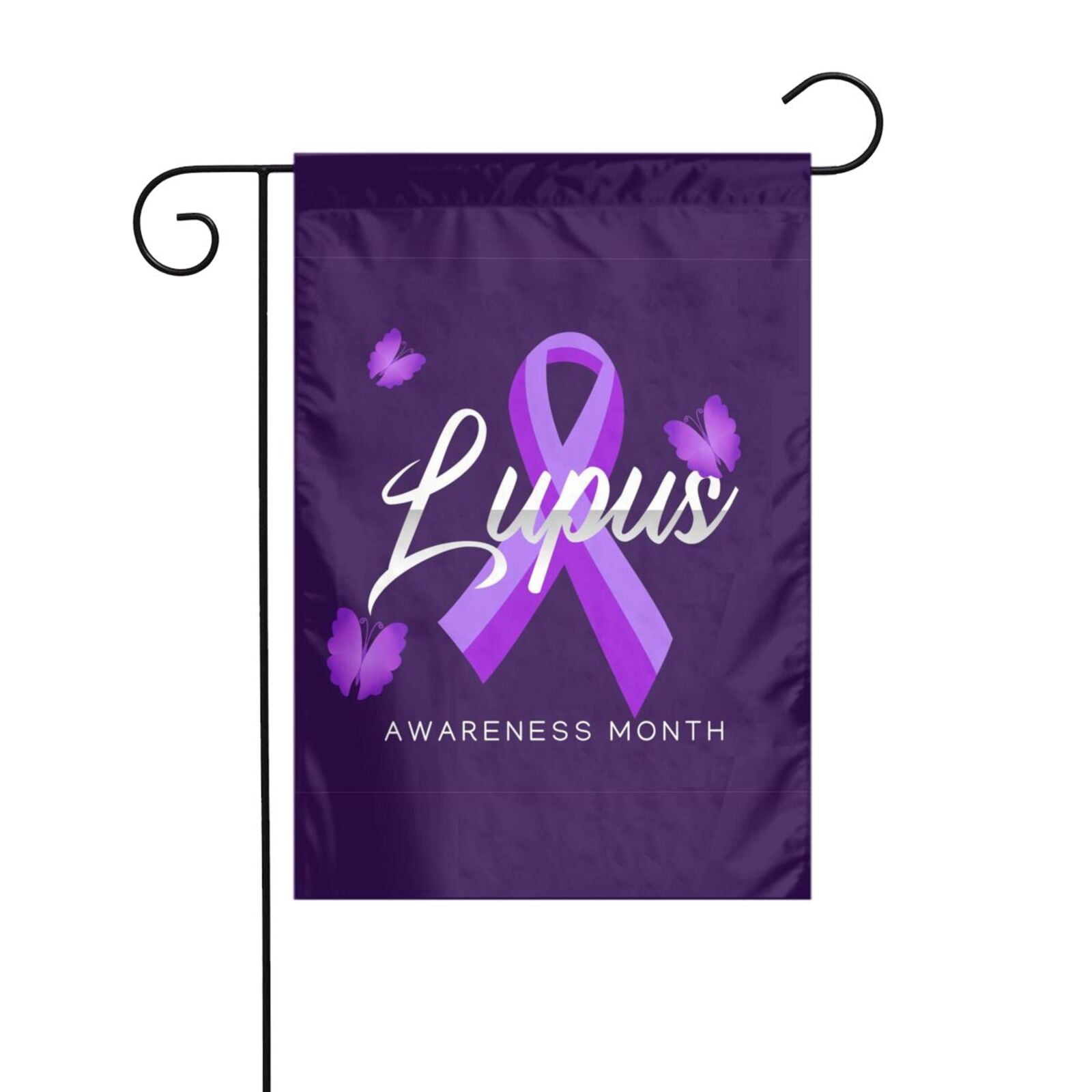Lupus Awareness Month Purple Ribbon Garden Flag Double Sided Yard ...