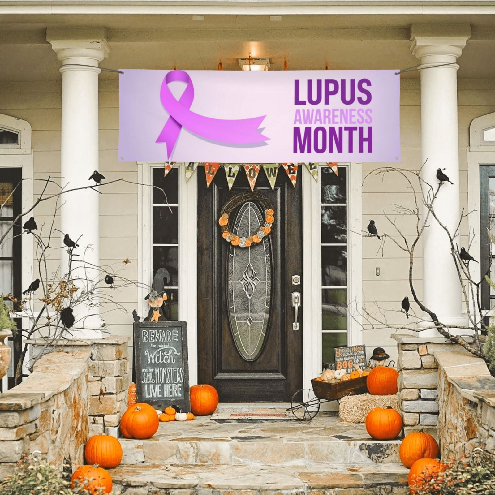 Lupus Awareness Month Purple Ribbon Large Banner Party Decorations Sign ...