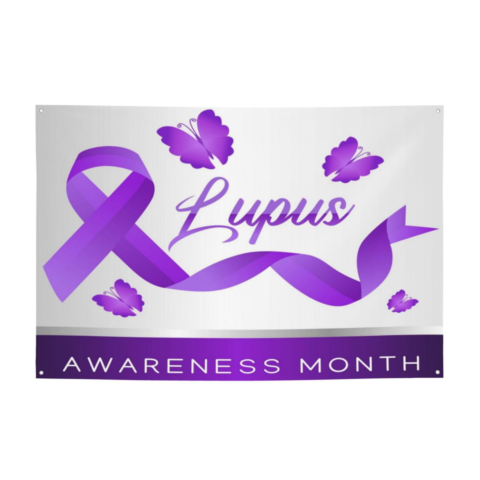 Lupus Awareness Month Purple Ribbon Large Banner Party Decorations Sign ...