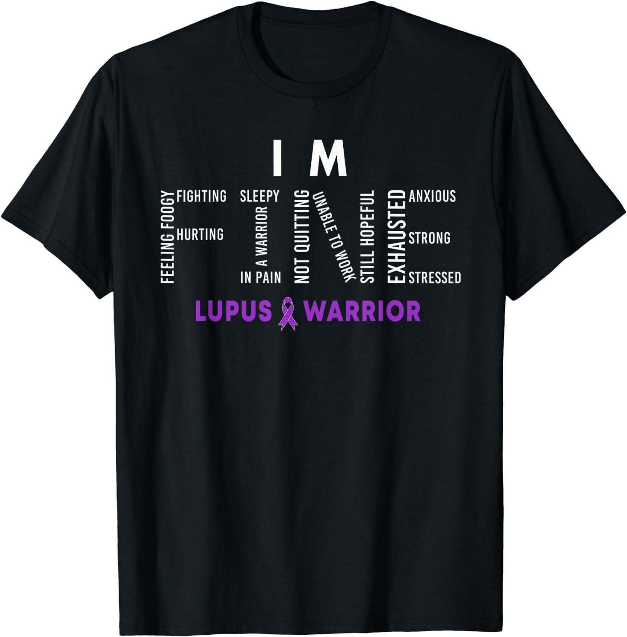 Lupus Awareness Month Purple Ribbon T-Shirt - Empowering Lupus Warriors - Walmart.com
