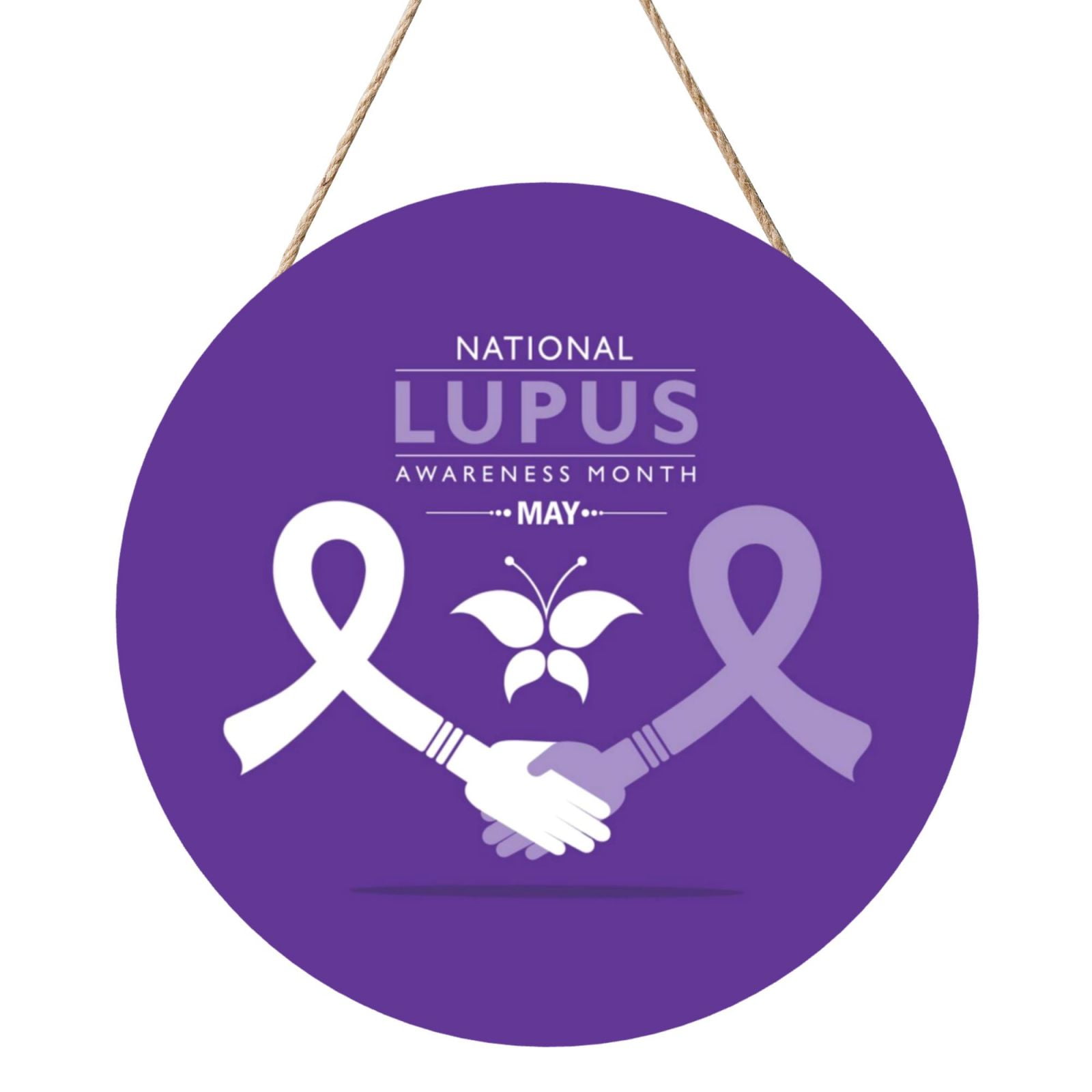 Lupus Awareness Month Purple Ribbon Wooden Hanging Sign Ornament ...