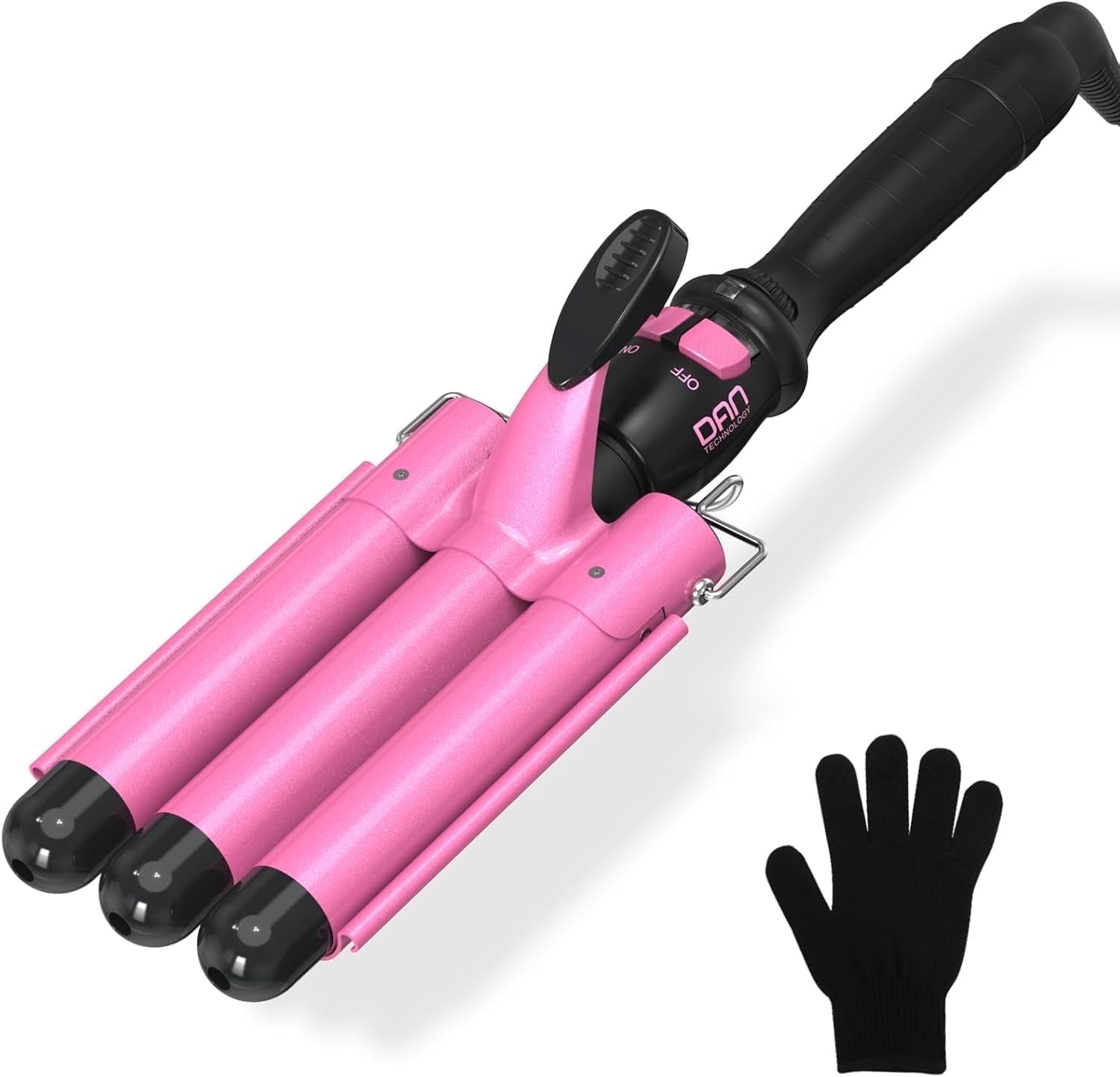 DAN Technology Ceramic 3 Barrel Curling Iron 1 inch Hair Waver Dual ...