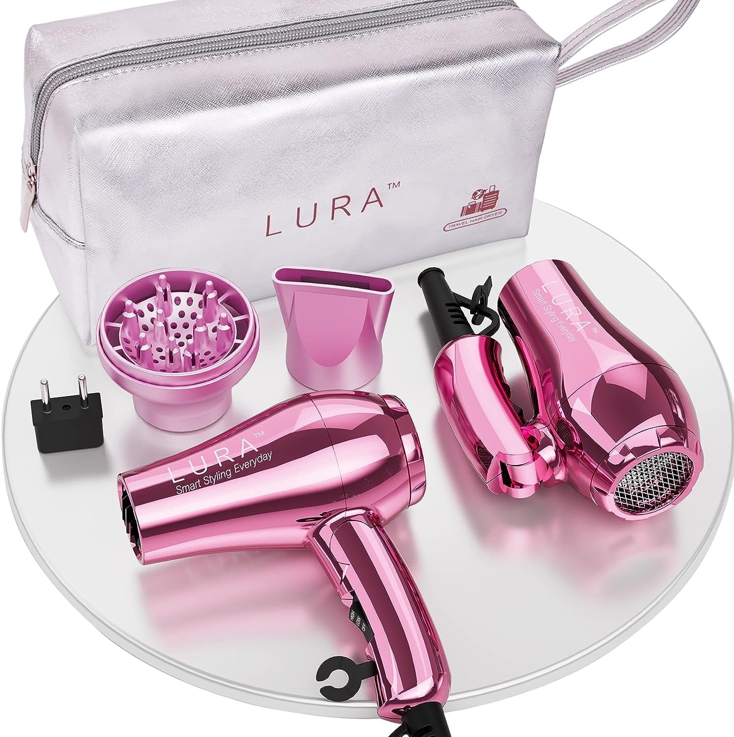 Lura Portable Travel Hair Dryer Dual Voltage Small Mini Blow Dryer with ...
