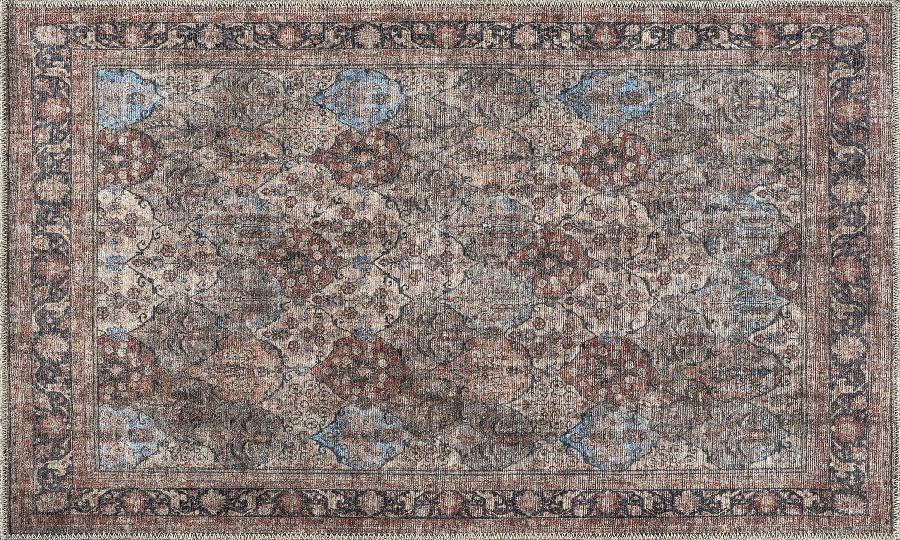 Luria Rugs Easy Care 2' x 3' Non-Slip Small Area Rug for Kitchen, Bathroom, Entryway, Bedroom ...