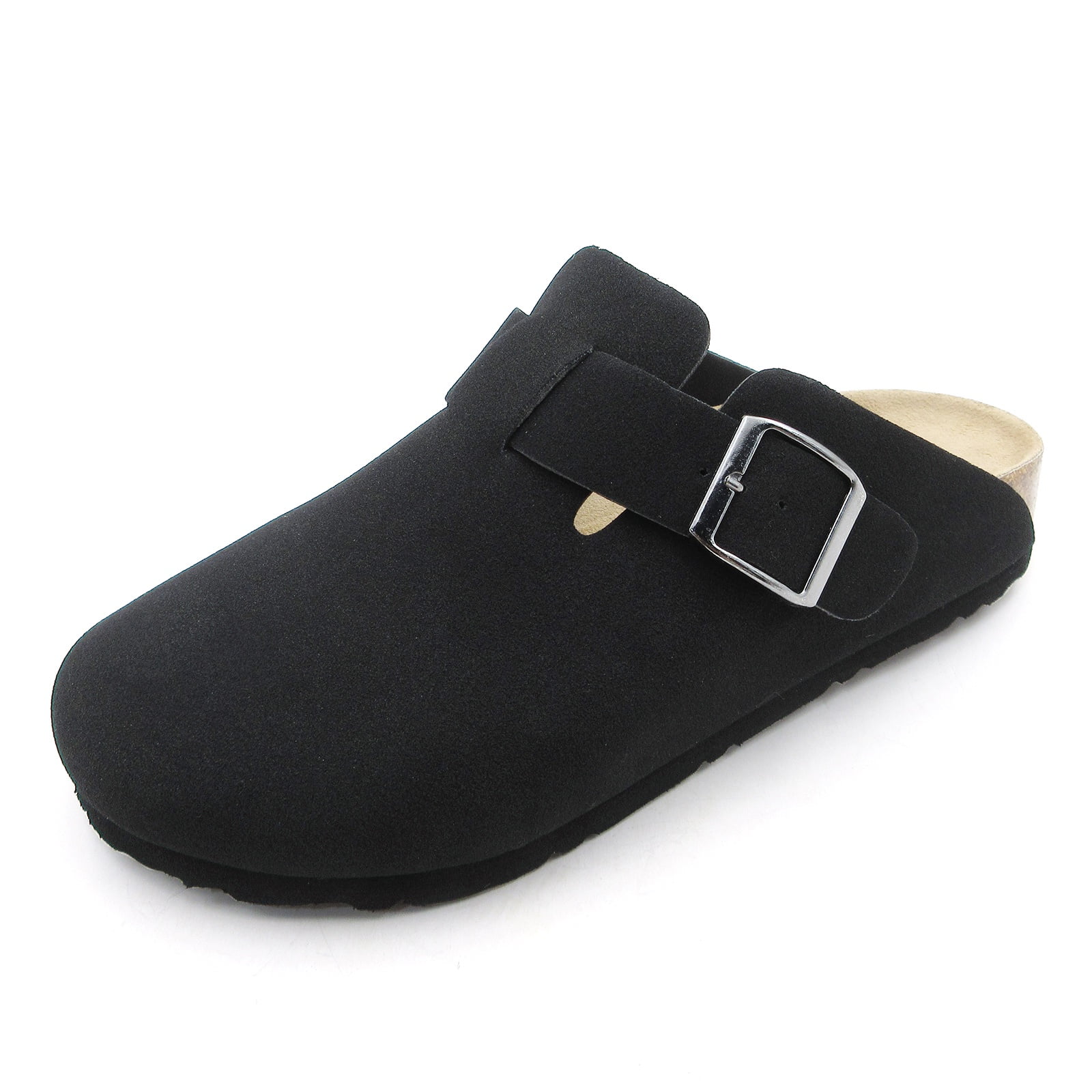 Lurnyet Women Slip On Suede Clogs with Buckle Closure Sandal - Walmart.com