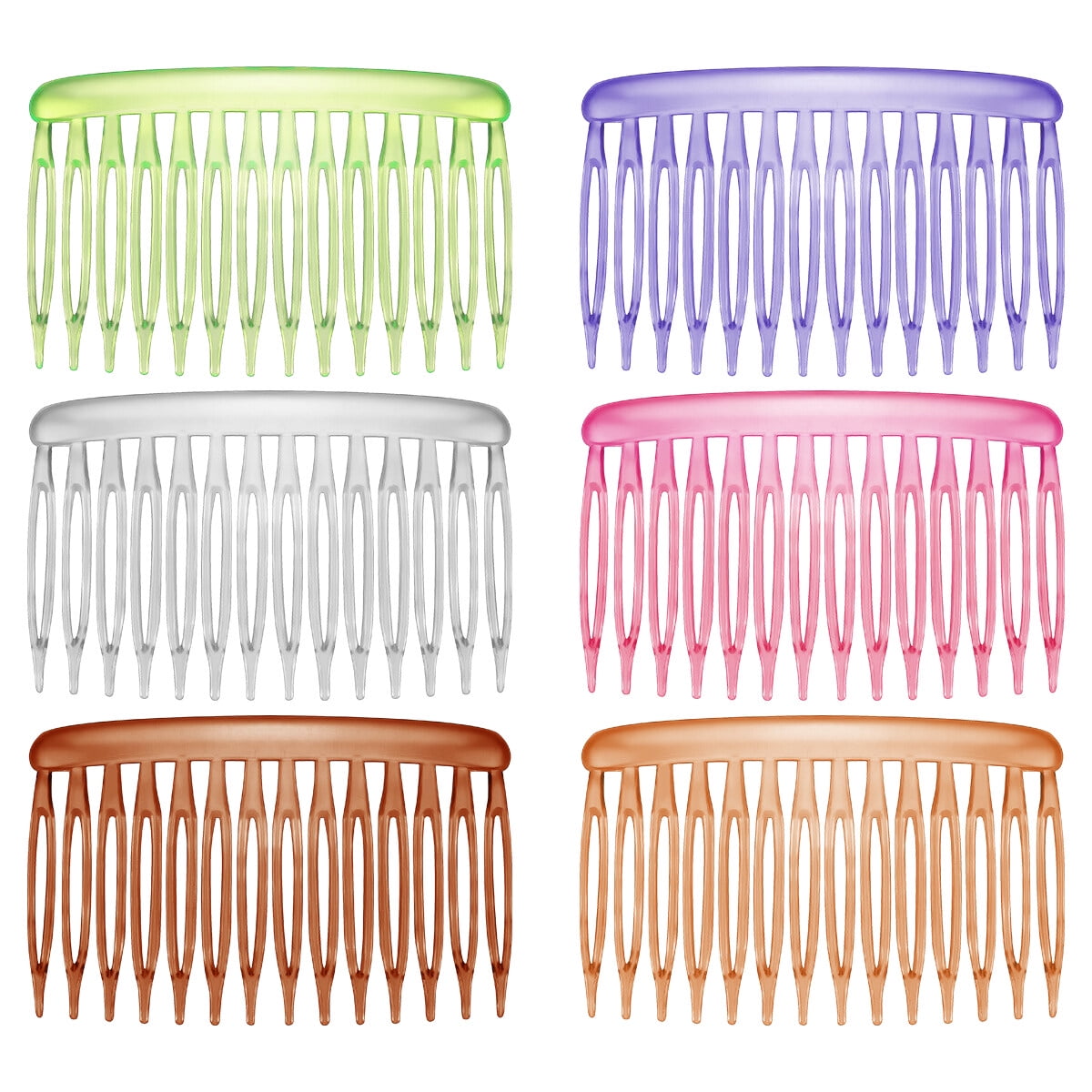 Lurrose 12pcs Plastic Hair Combs Single Row Hair Clip Combs Wave Design ...