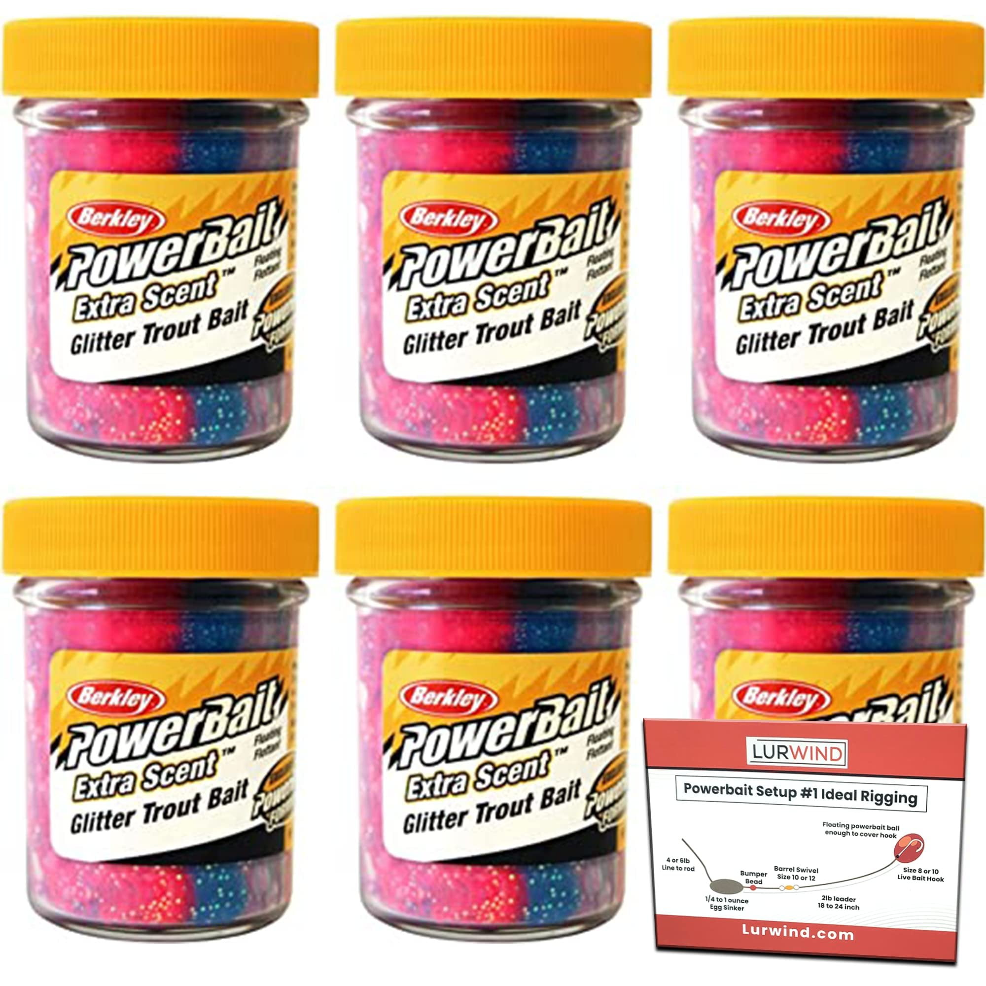 Lurwind Berkley PowerBait Natural Scent Glitter Trout Bait with Rigging ...