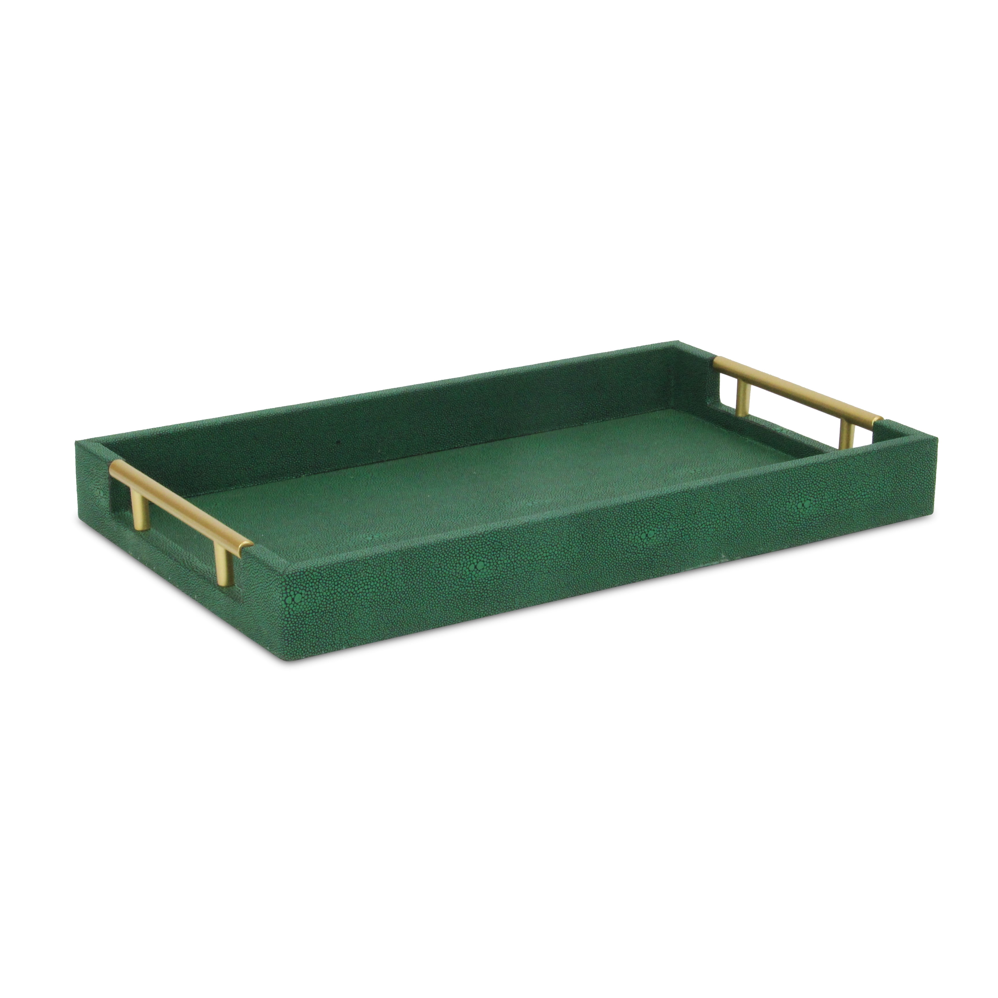 Lusan Vinyl Tray - Green Faux Shagreen - Walmart.com