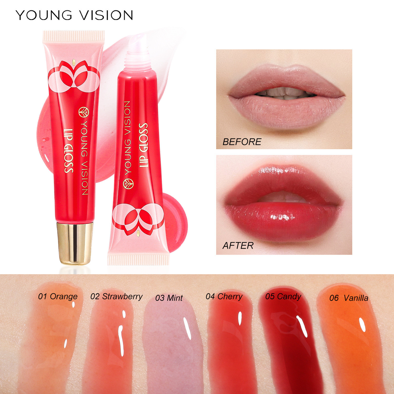 Luscious Lip Tint, Hydrating Fruit Extract Gloss, Non-Sticky ...