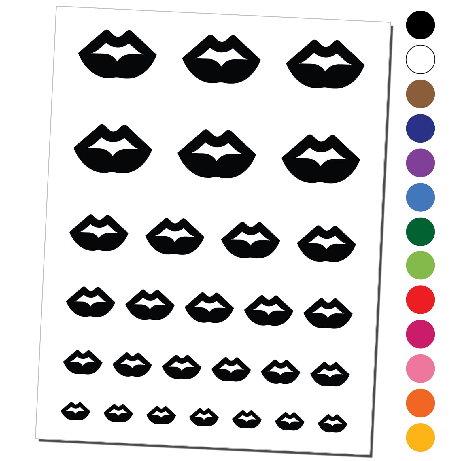 Luscious Plump Lips Water Resistant Temporary Tattoo Set Fake Body Art ...