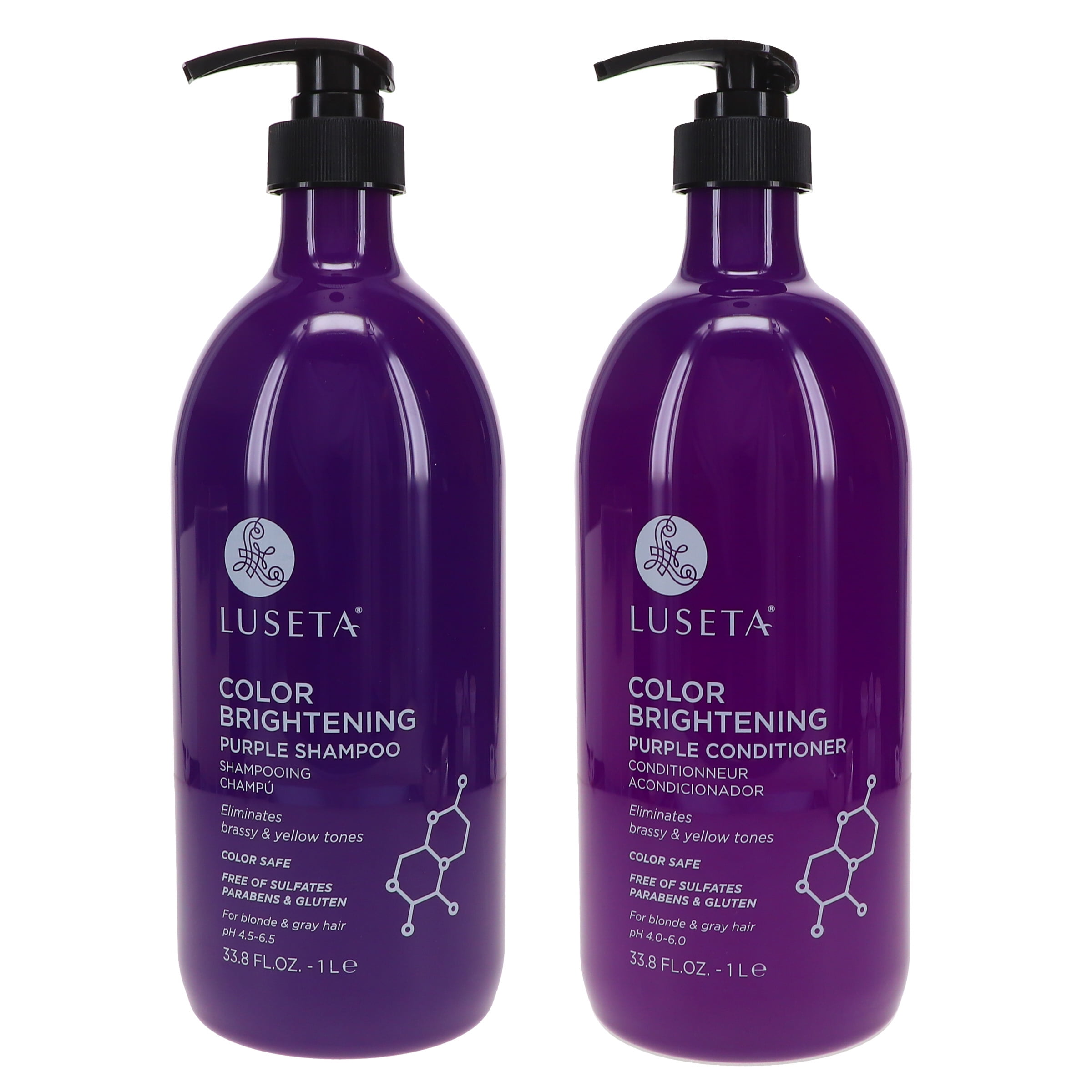 Luseta Color Brightening Purple Shampoo 33.8 oz & Conditioner 33.8 oz ...