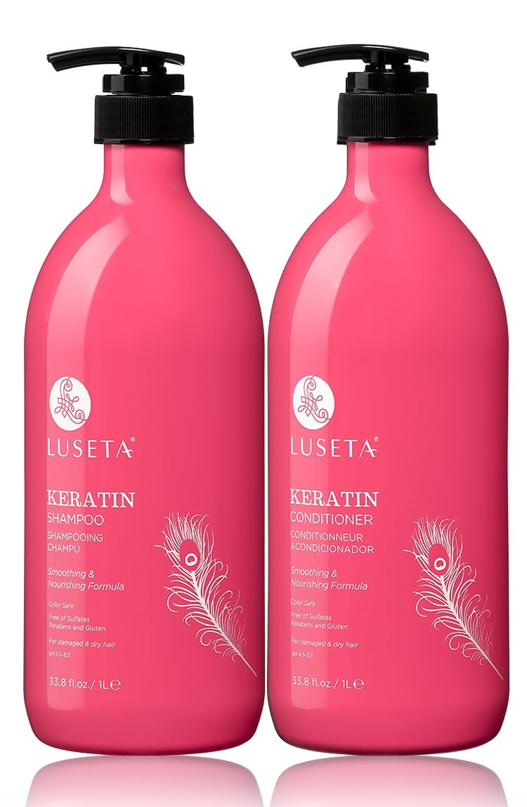 Luseta Keratin Smooth Shampoo and Conditioner Set Moisturizing and ...
