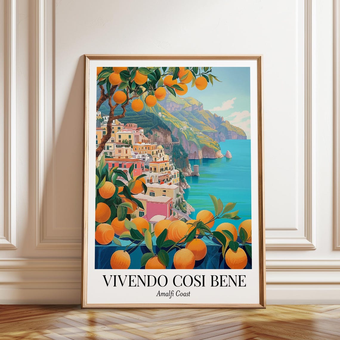 Lush Amalfi Coast Citrus And Seaside View Poster - Living So Well Print ...