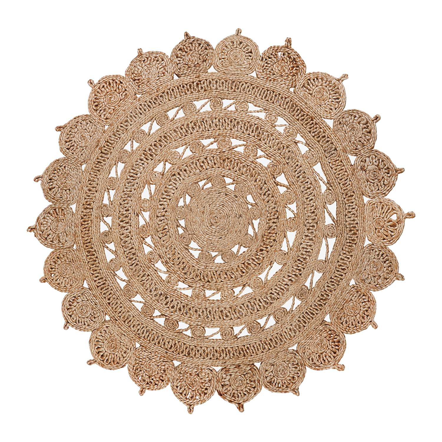 Lush Ambience Cicek Round Jute Rug for Indoor and Outdoor Use | Circle ...