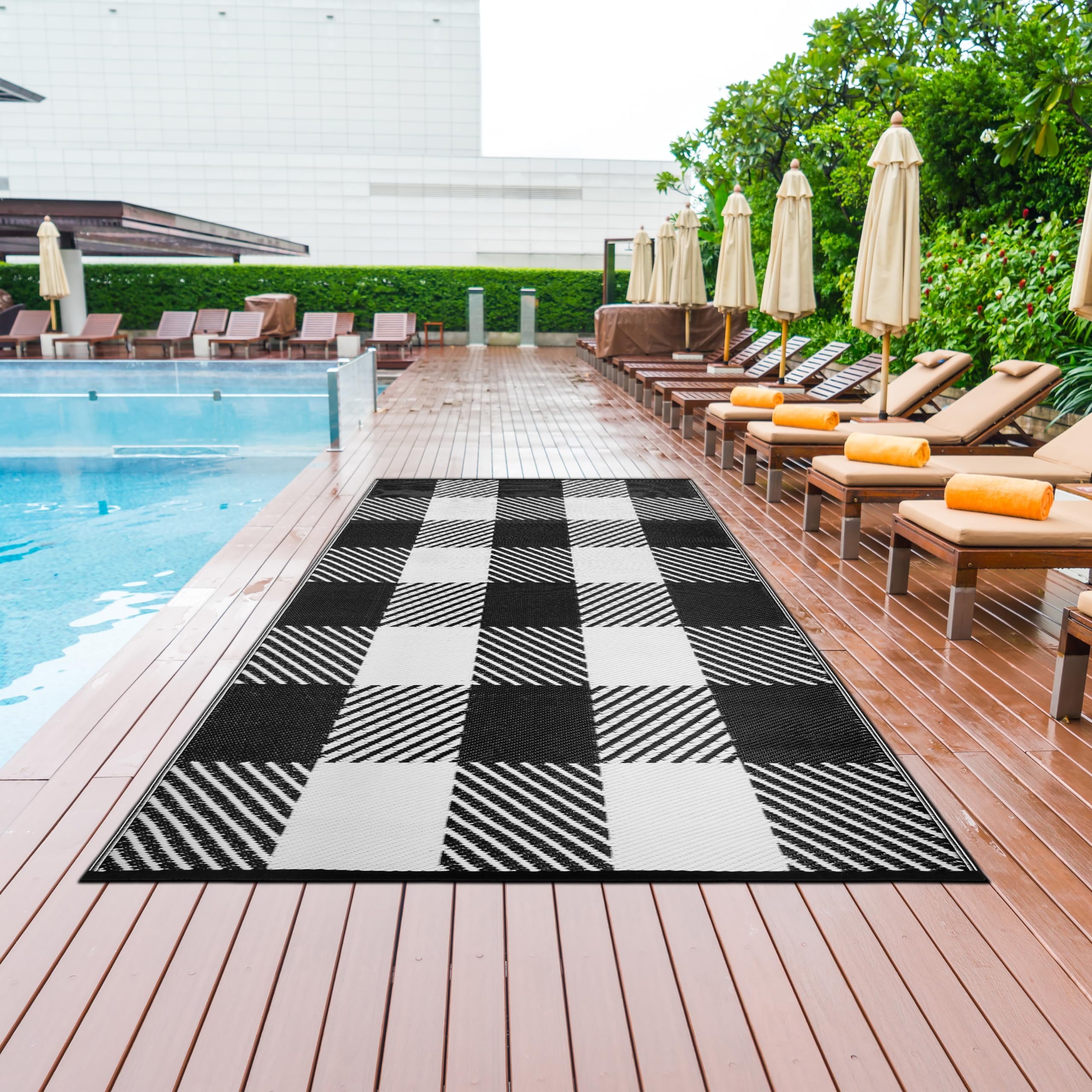 Lush Ambience Outdoor Rug - Waterproof, Reversible, Crease Free, Fade ...