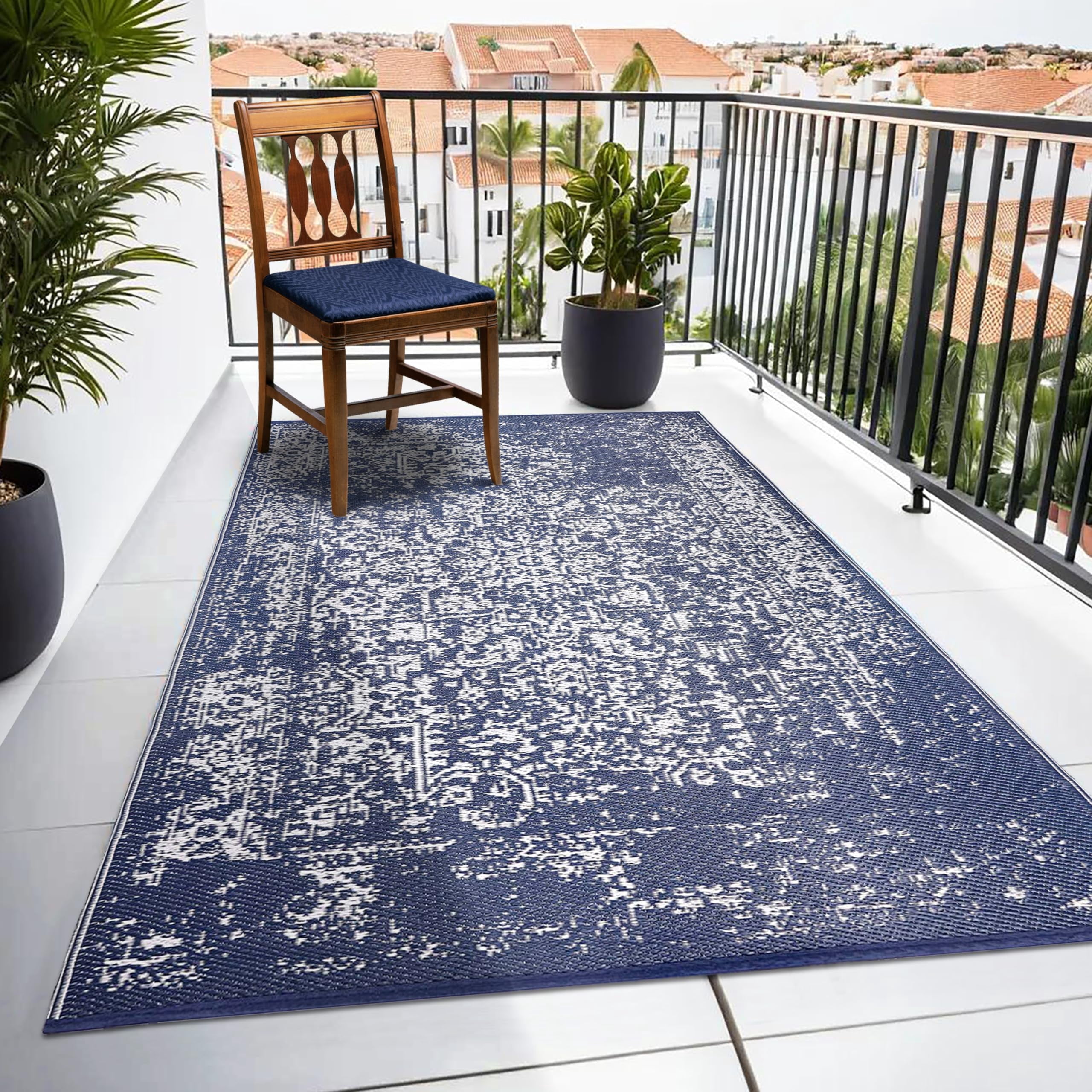 Lush Ambience Inc. Lush Ambience Zehra Indoor Outdoor Plastic Area Rugs ...