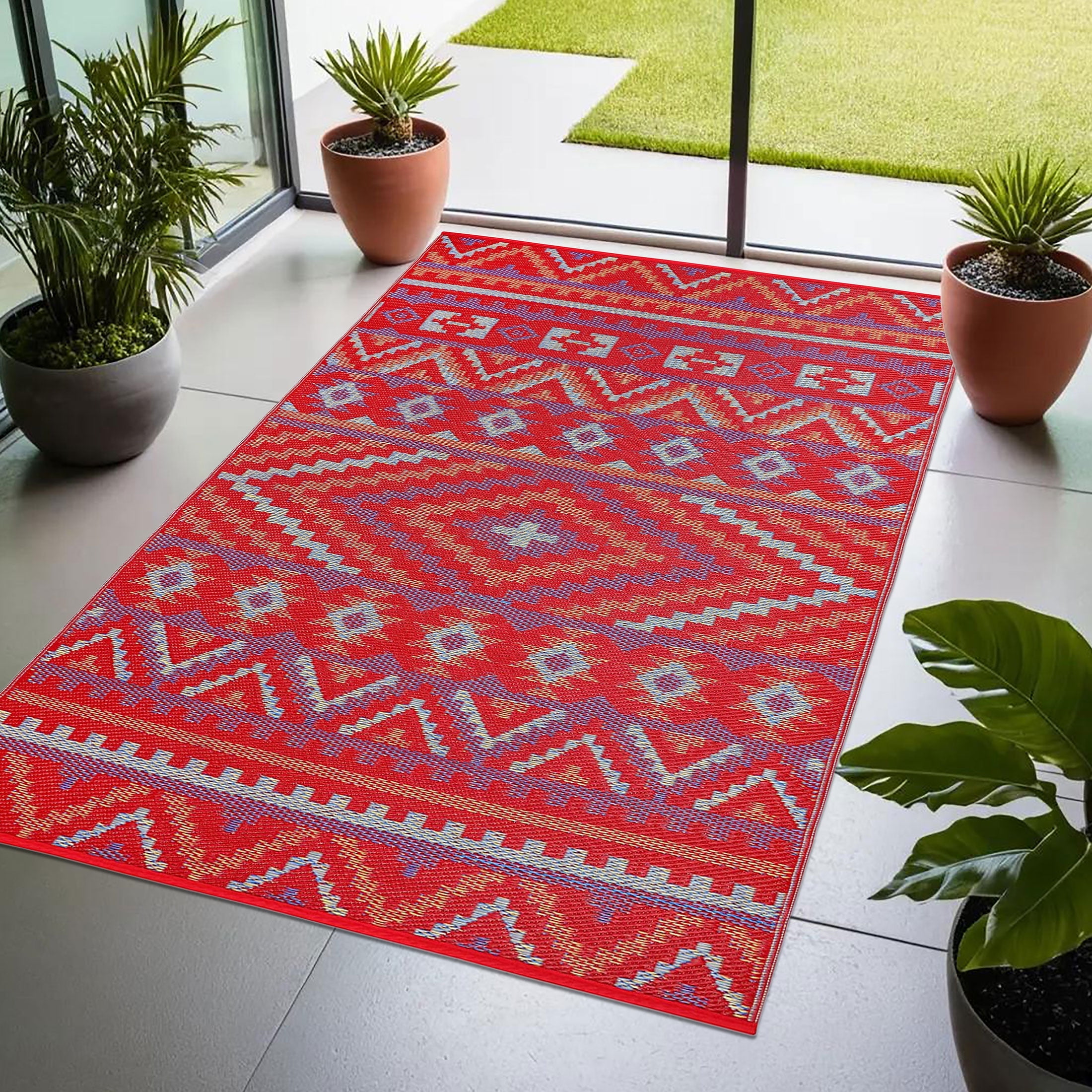 Lush Ambience Outdoor Rug - Waterproof, Reversible, Crease Free ...