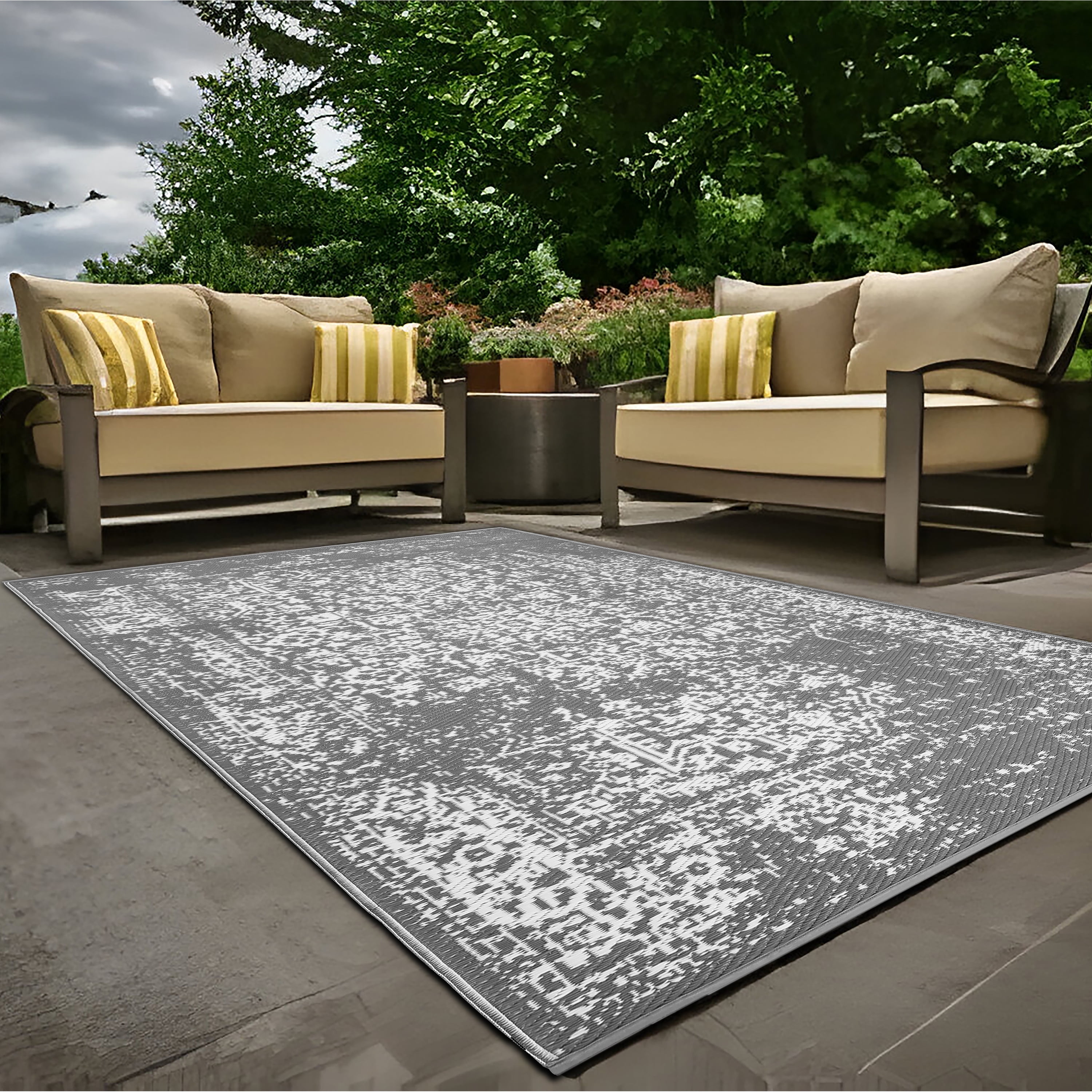 Lush Ambience Outdoor Rug - Waterproof, Reversible, Crease Free ...