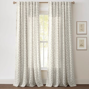 Lush Decor Coastal Chic Scallop Edge Window Curtain Panels Blue/White ...