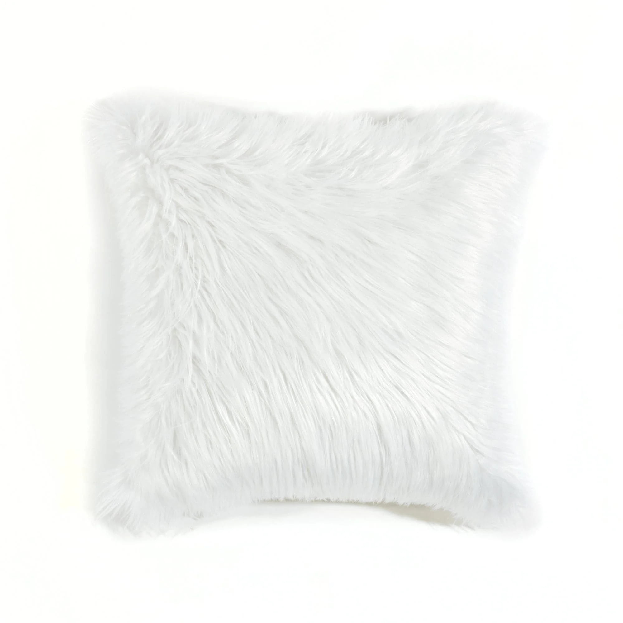 Lush D?cor Mongolian Luca Faux Fur Machine Washable Decorative Pillow ...