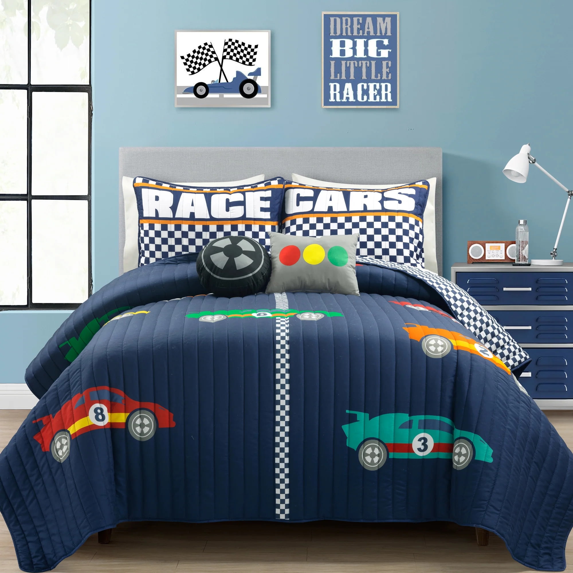 Lush Decor Kids Full Size Bedding - Racing Cars Reversible Oversized ...
