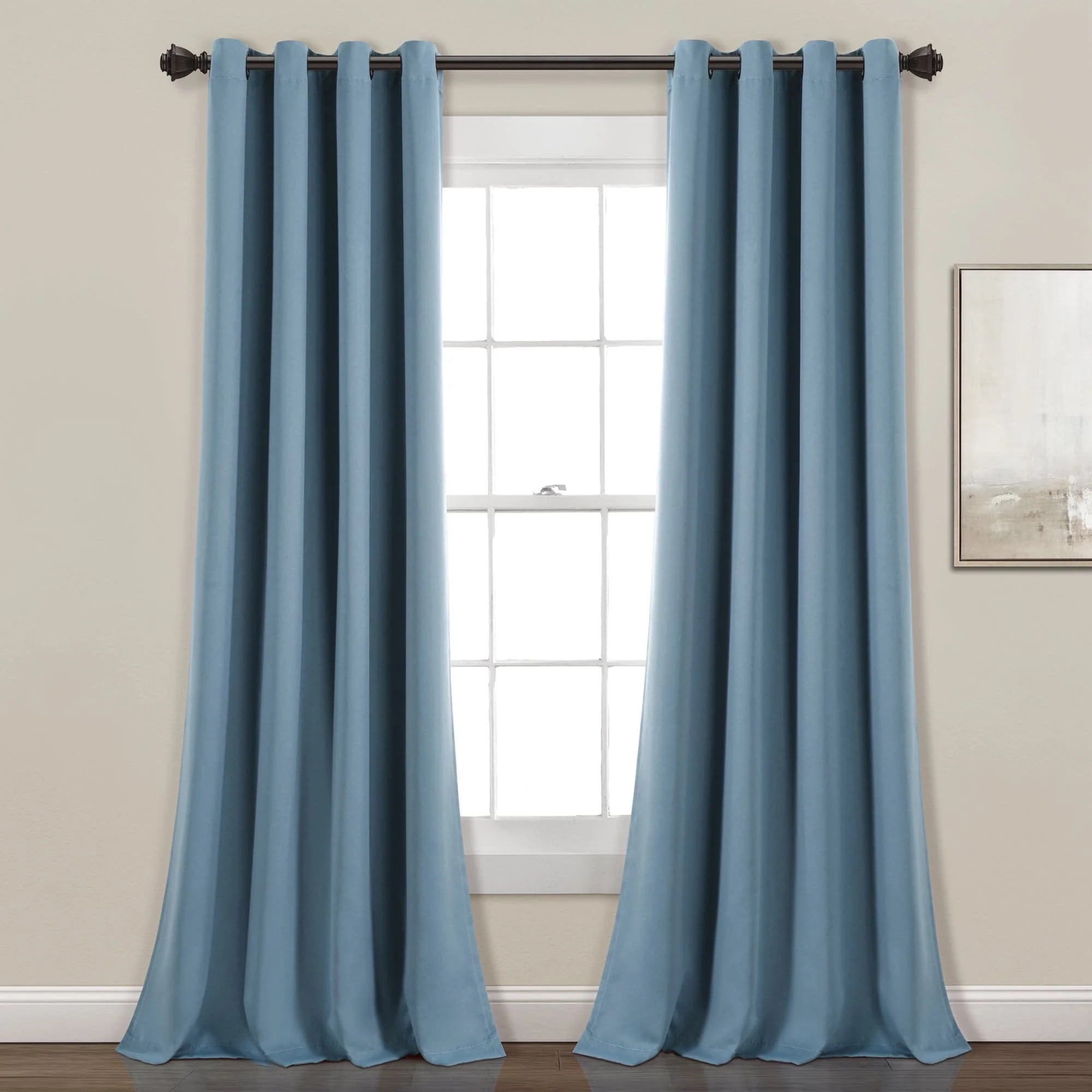 Lush Dcor Insulated Grommet Blackout Window Curtain Panels Dusty Blue ...