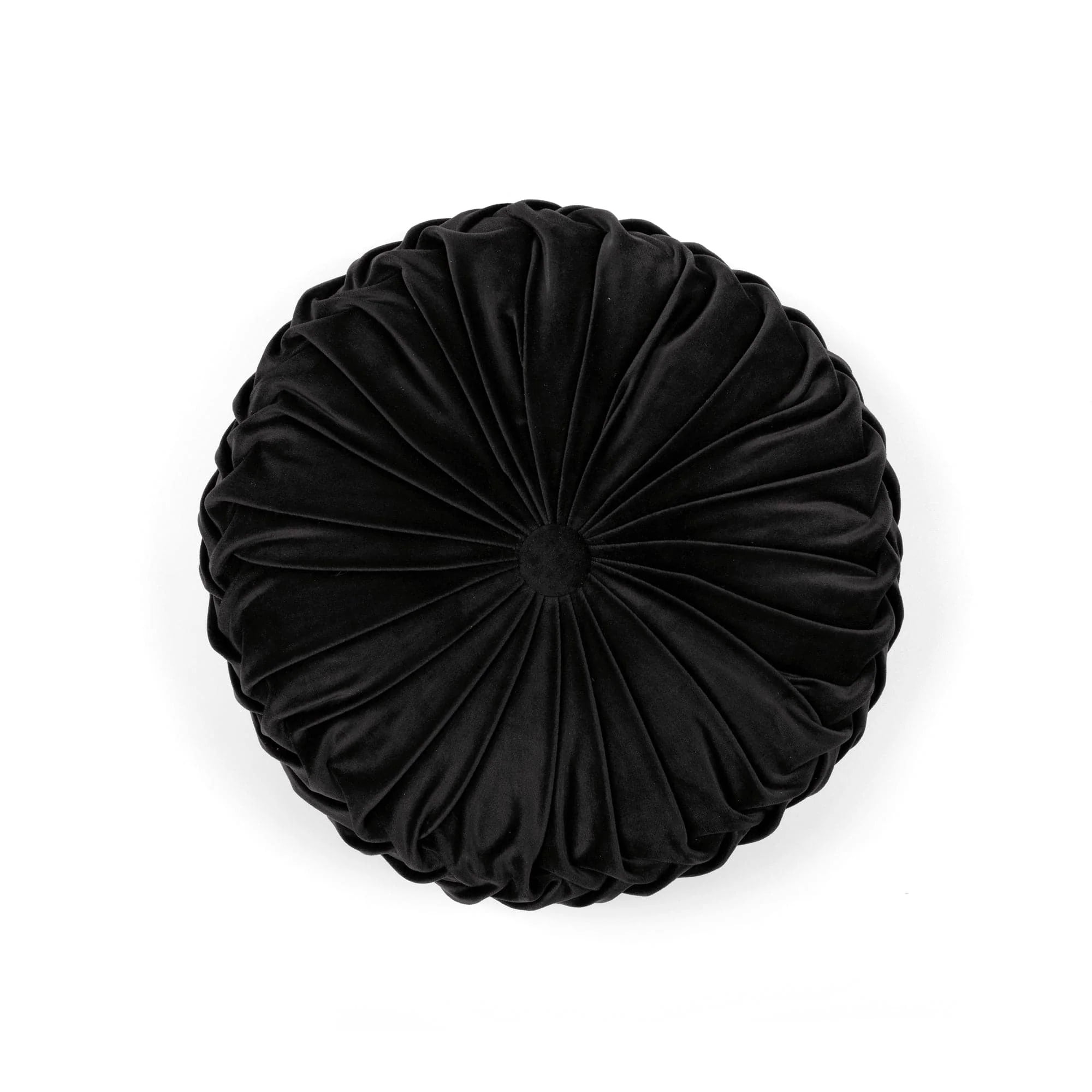 Lush Decor 100% Polyester Holan Velvet Round Decorative Pillow Black ...