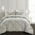 Lush Decor 100% Polyester Ruched Chevron Comforter Light Gray 3Pc Set ...