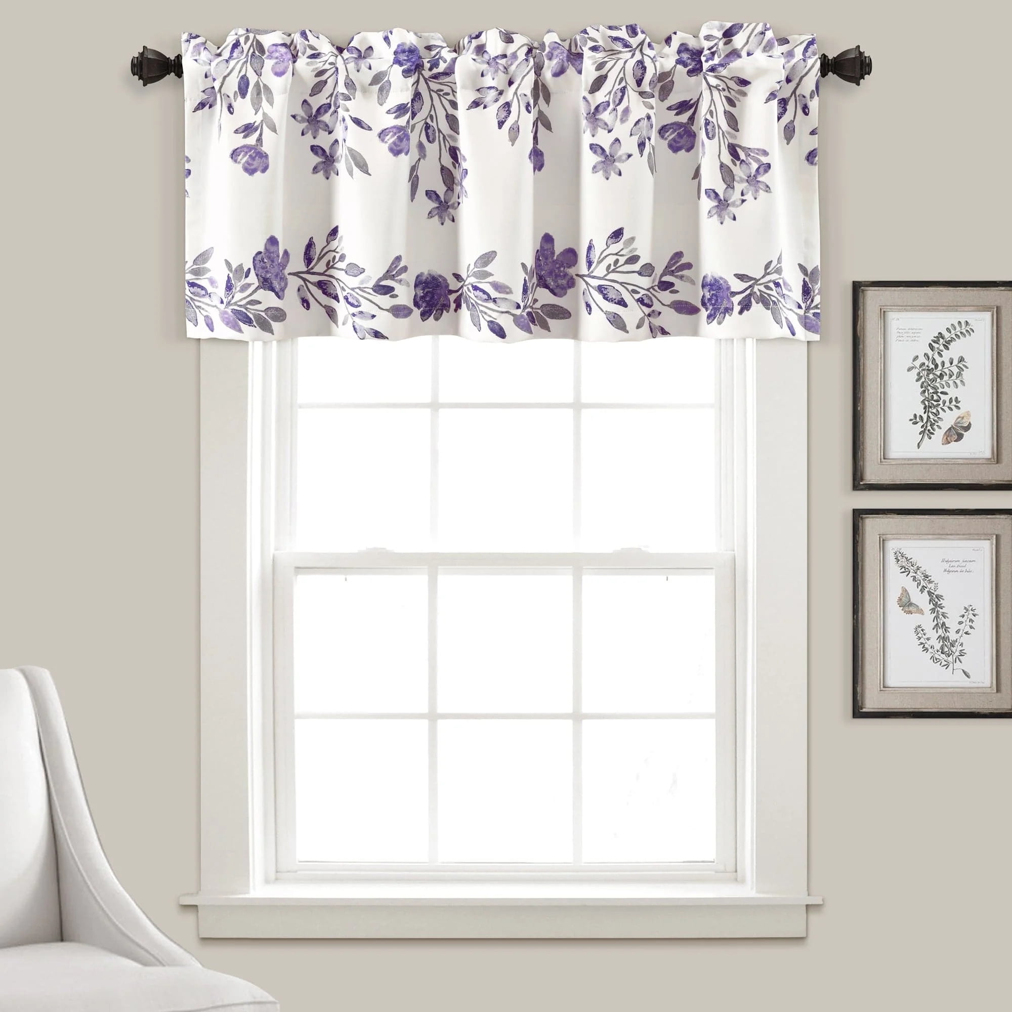 Lush Decor 100% Polyester Tanisha Room Darkening Valance Purple/Gray ...