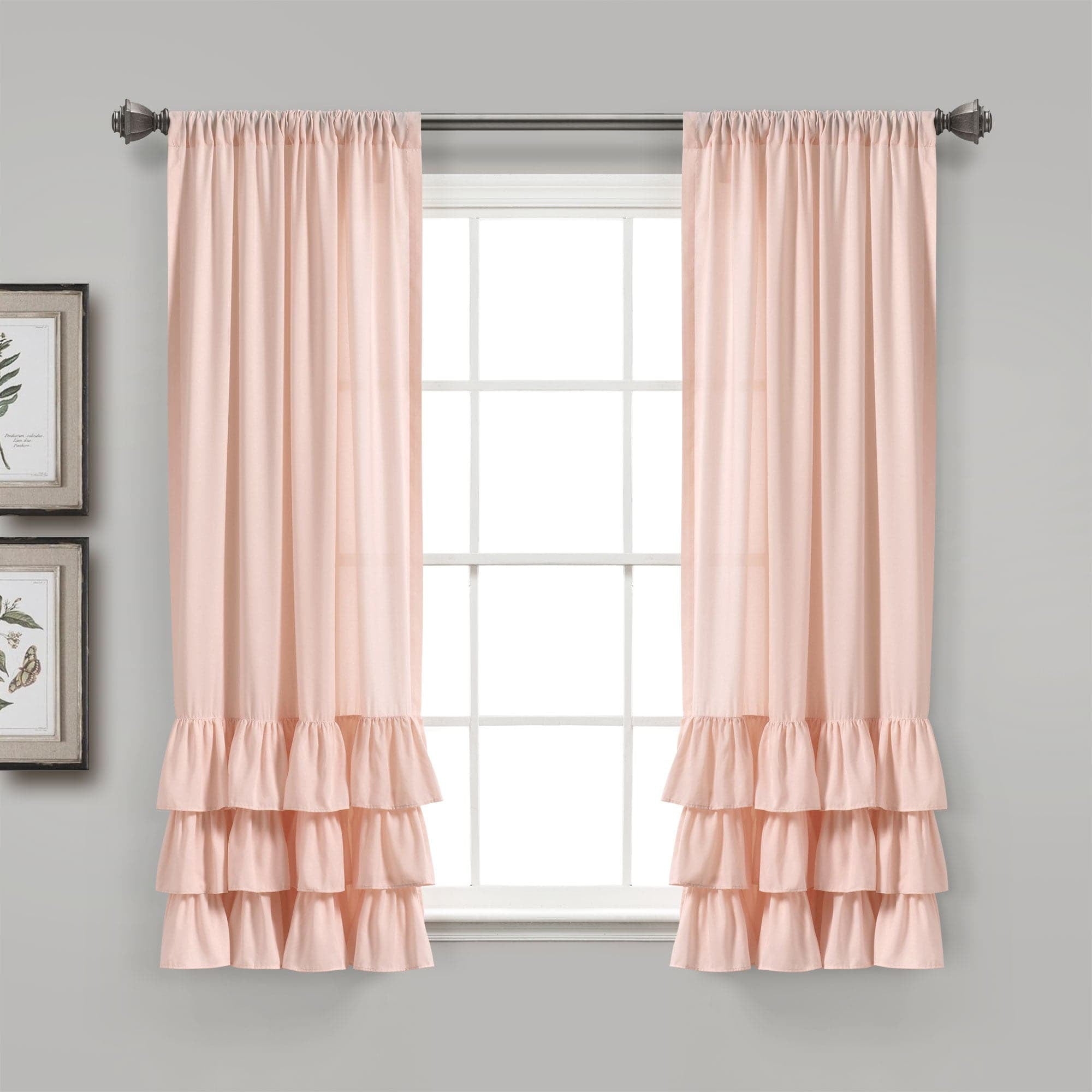 Lush Decor Allison Ruffle Window Curtain Panels Blush 40X63 Set ...