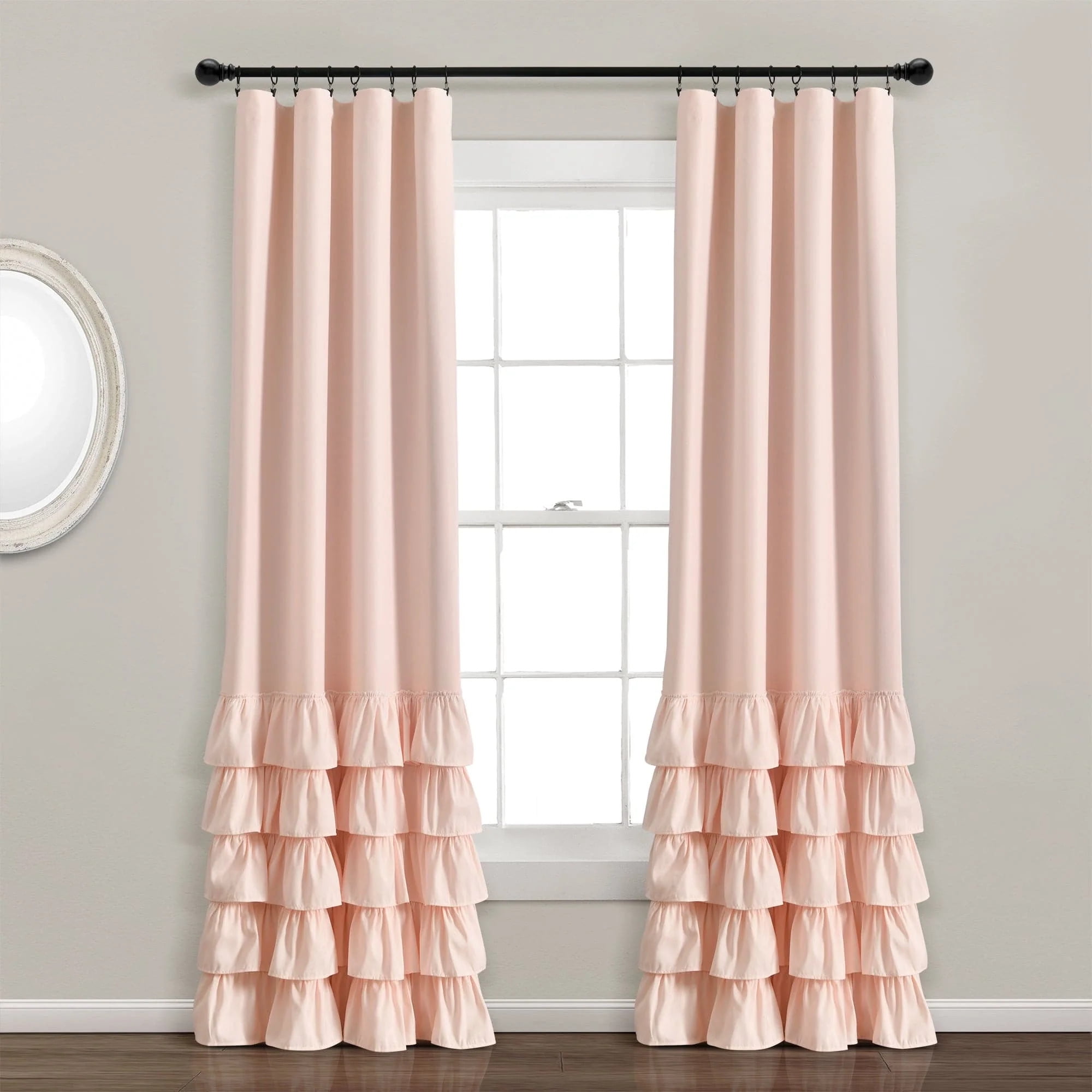 Lush Decor Allison Ruffle Window Panel Blackout - Blush-Single- 84 x 40 ...