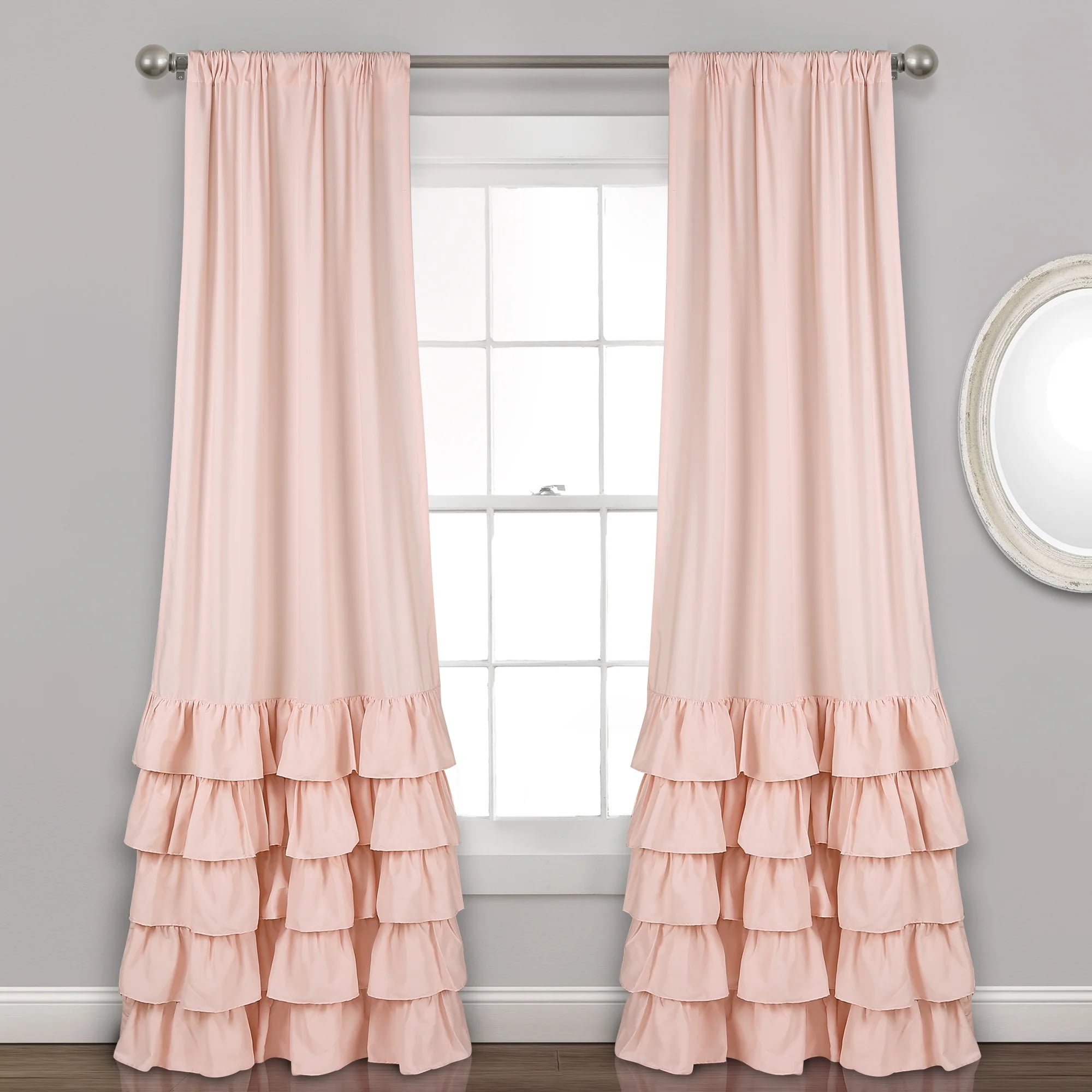 Lush Decor Allison Ruffle Window Panels - White - 84 x 40 - Walmart.com