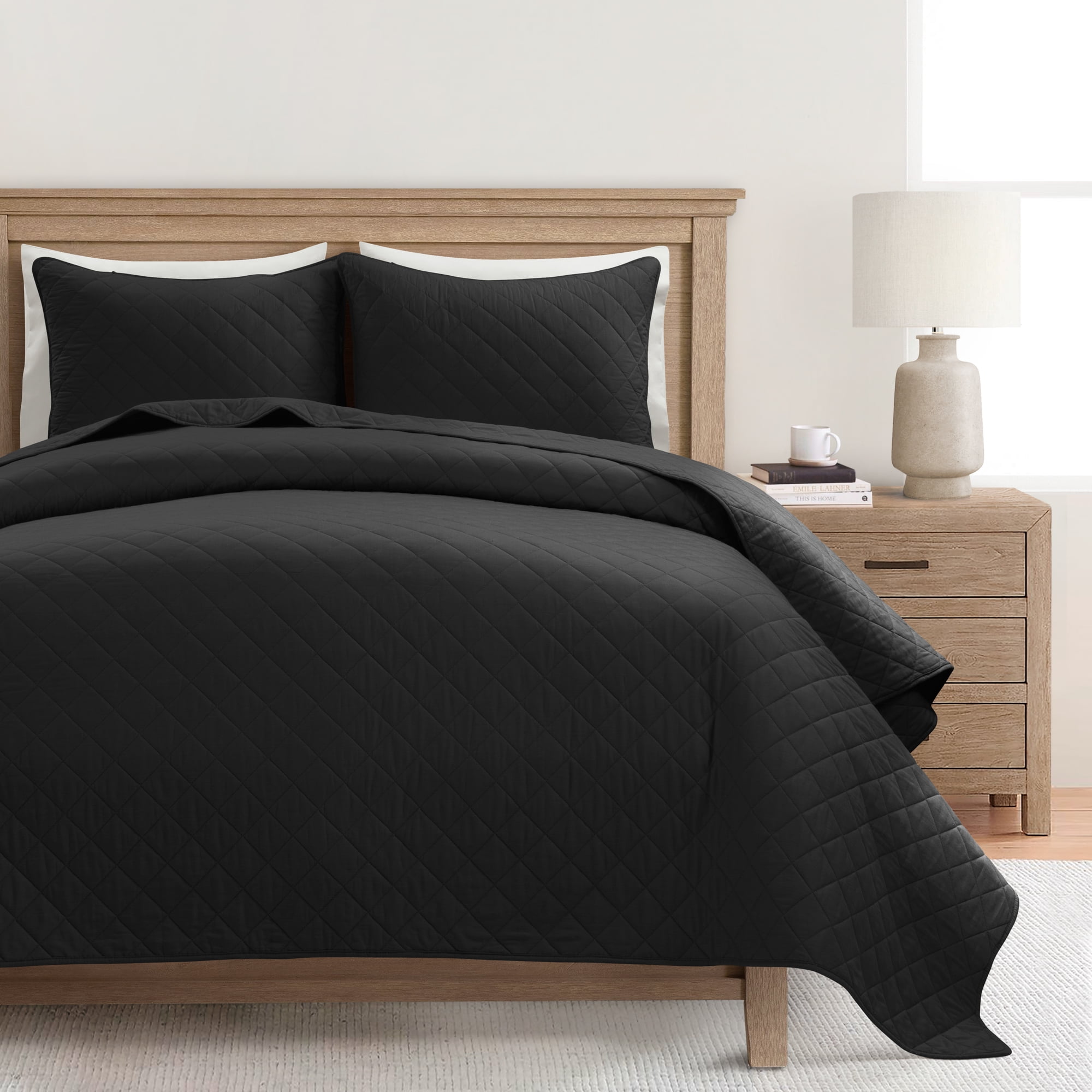Lush Decor Ava Diamond Oversized Cotton Quilt Set, 3 Piece Set, Full ...