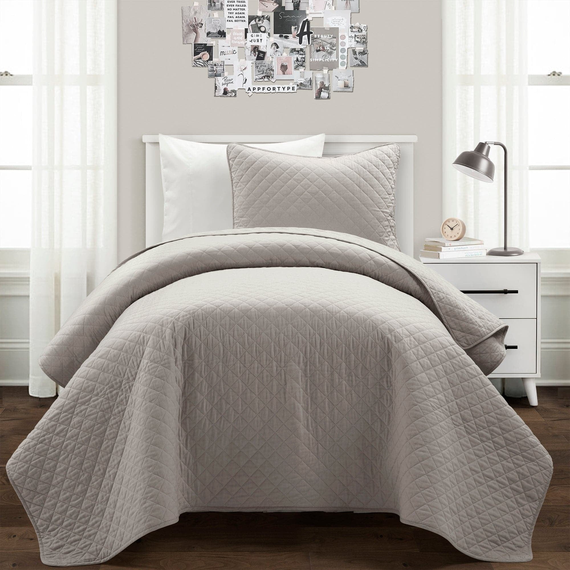 Lush Decor Ava Diamond Quilt Set - Walmart.com