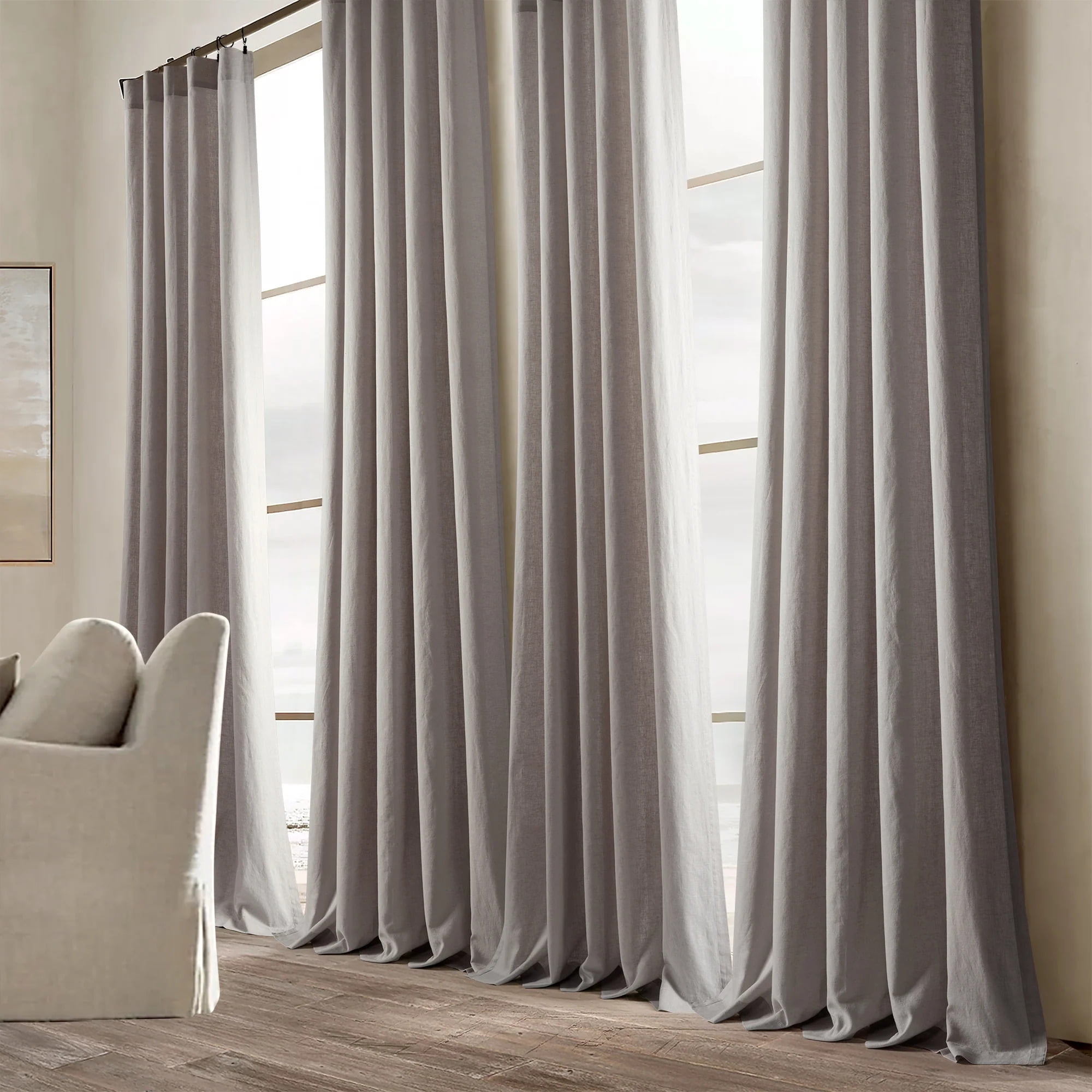 Lush Decor Belgian Flax Single Window Panel - Gray - Single-108 x 50 ...