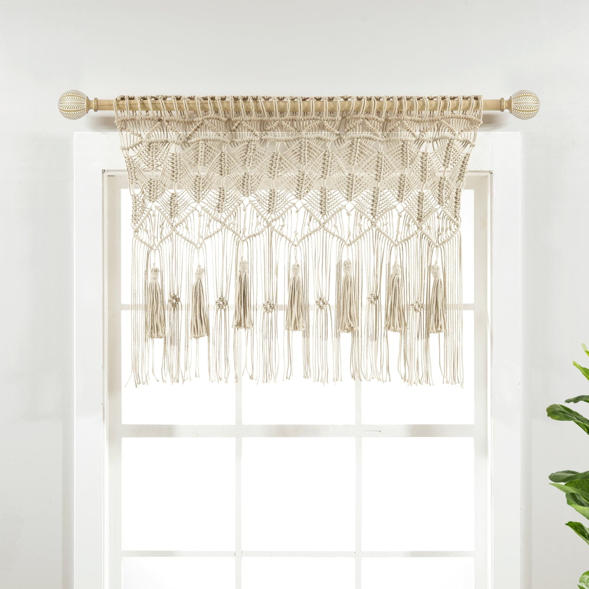 Lush Decor Boho Macram? Tassel Valance - Neutral - Walmart.com