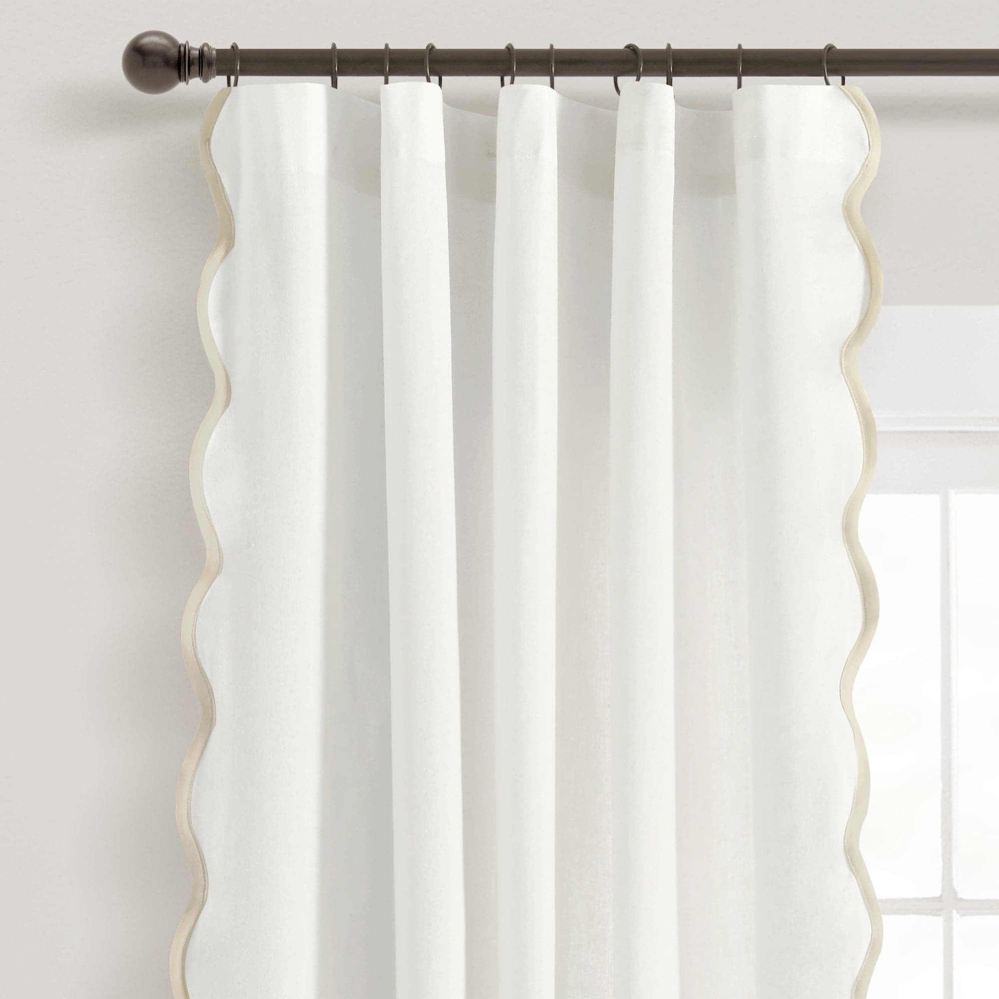 Lush Decor Coastal Chic Scallop Edge Window Curtain Panels, 52x84 ...